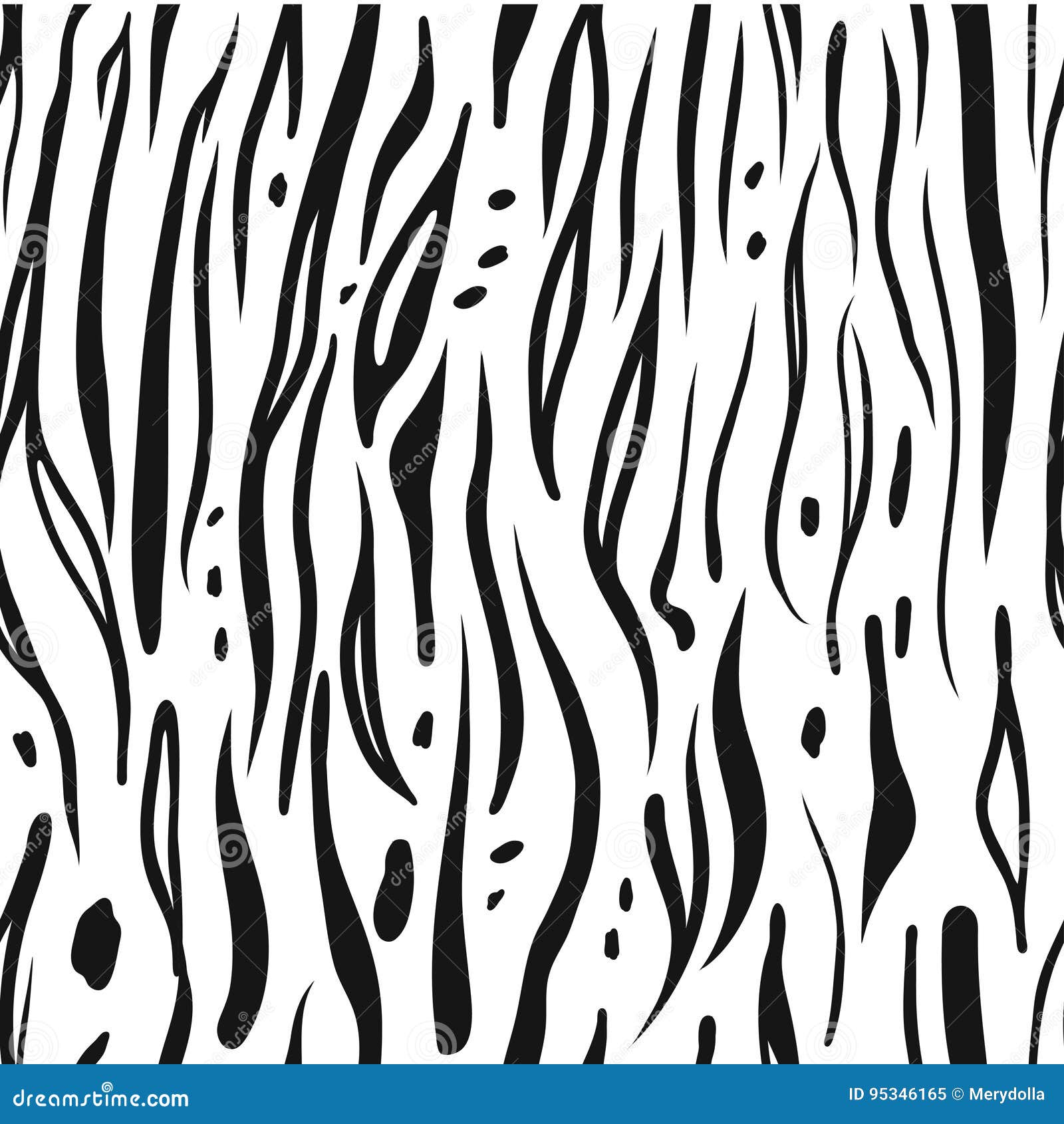 Seamless Black and White Pattern of Tiger Stock Illustration ...