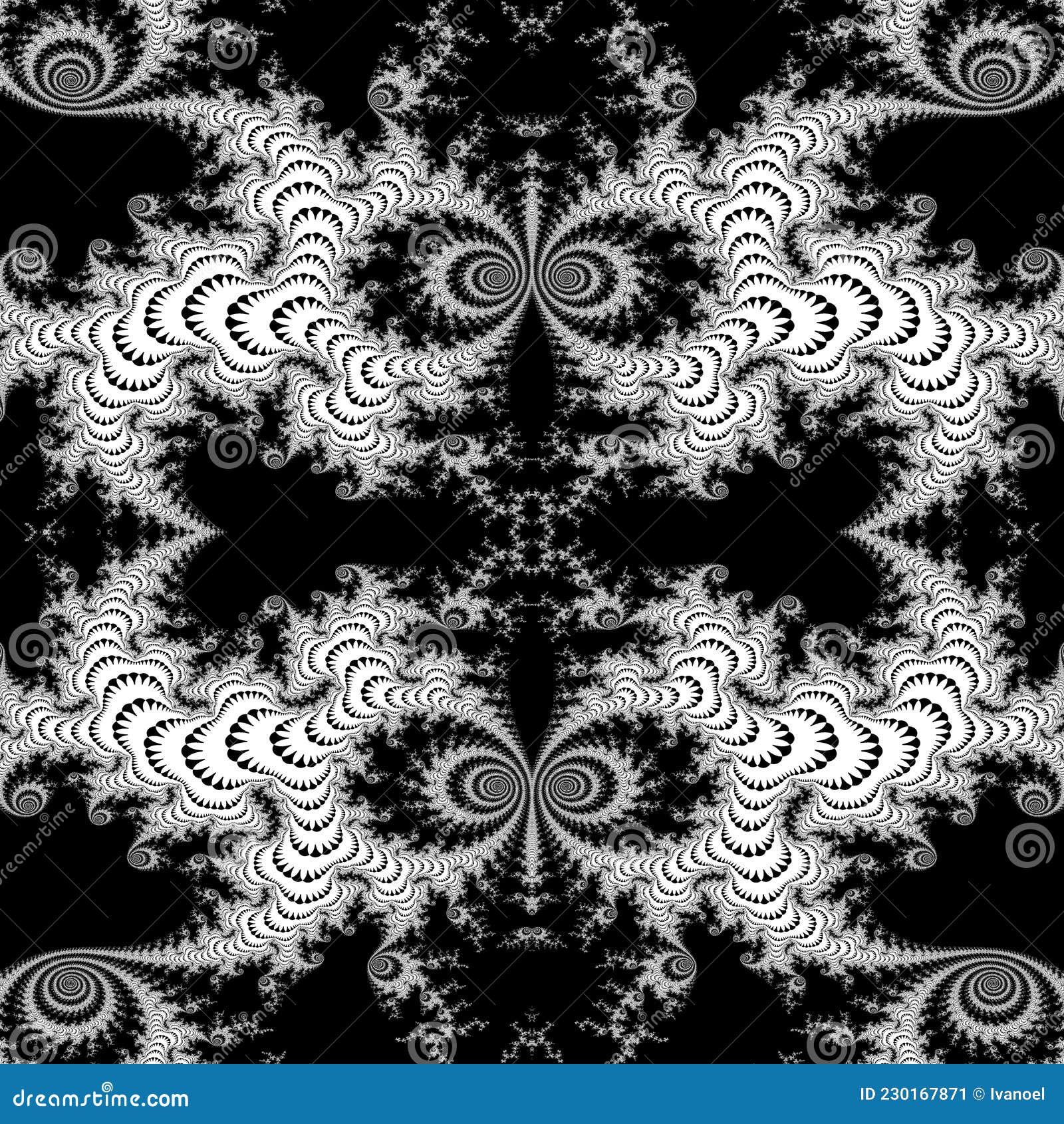 Seamless Black and White Spiral Pattern Stock Illustration ...