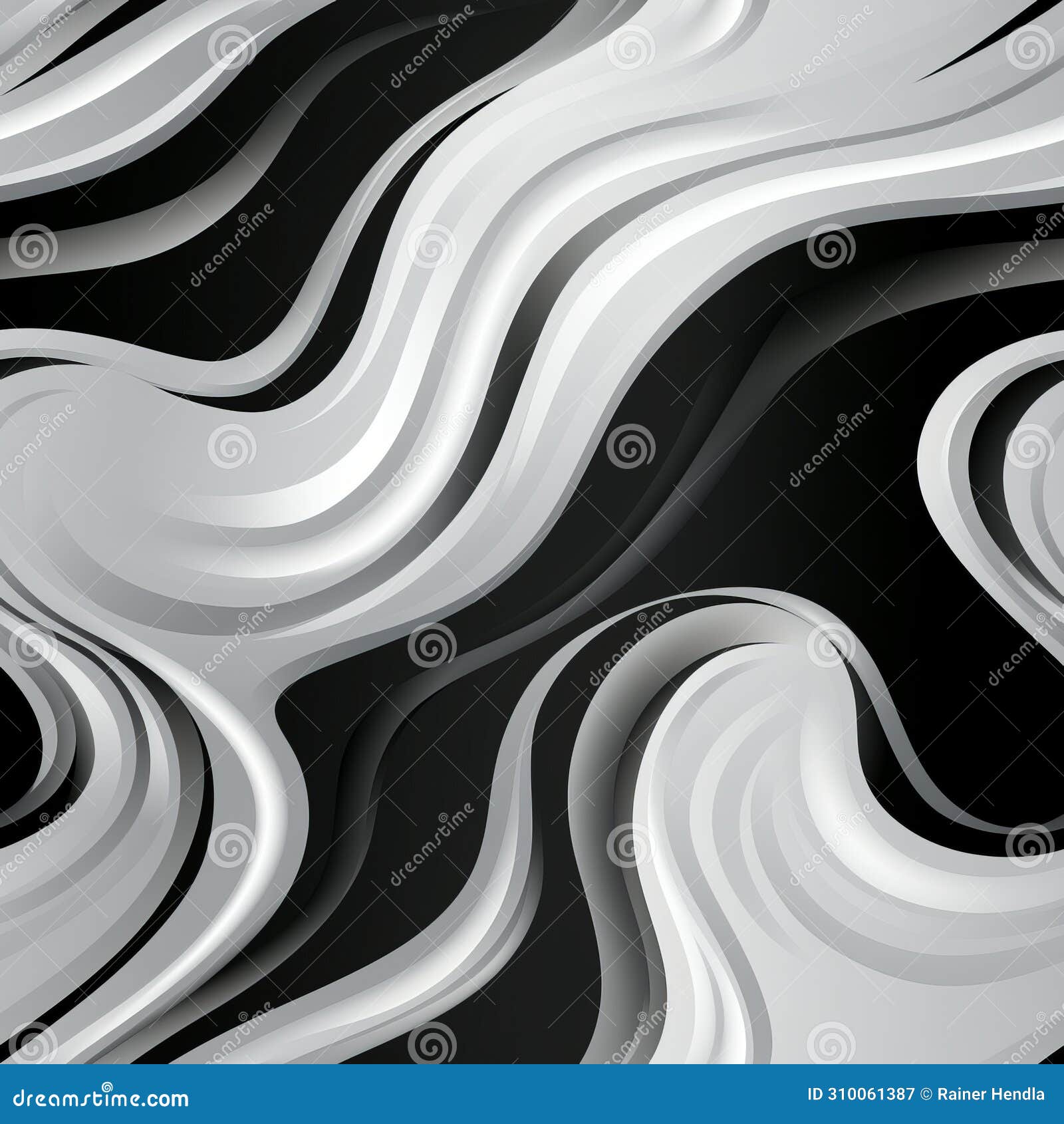 Black and White Waves Pattern Background for Modern Textile and Print ...