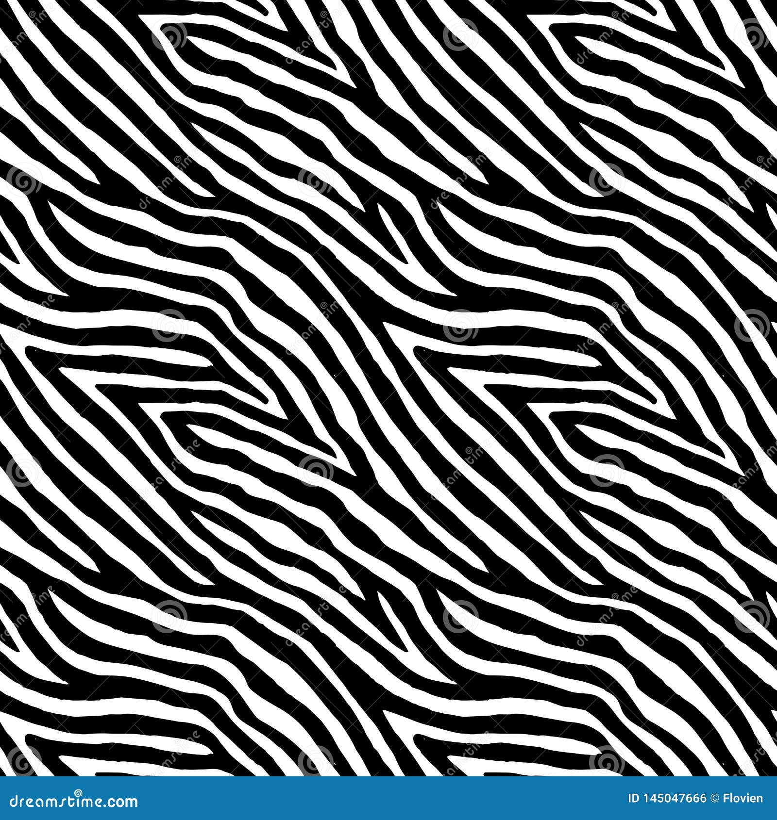 Seamless Black and White Zebra Pattern. Print for Textiles. Vector ...
