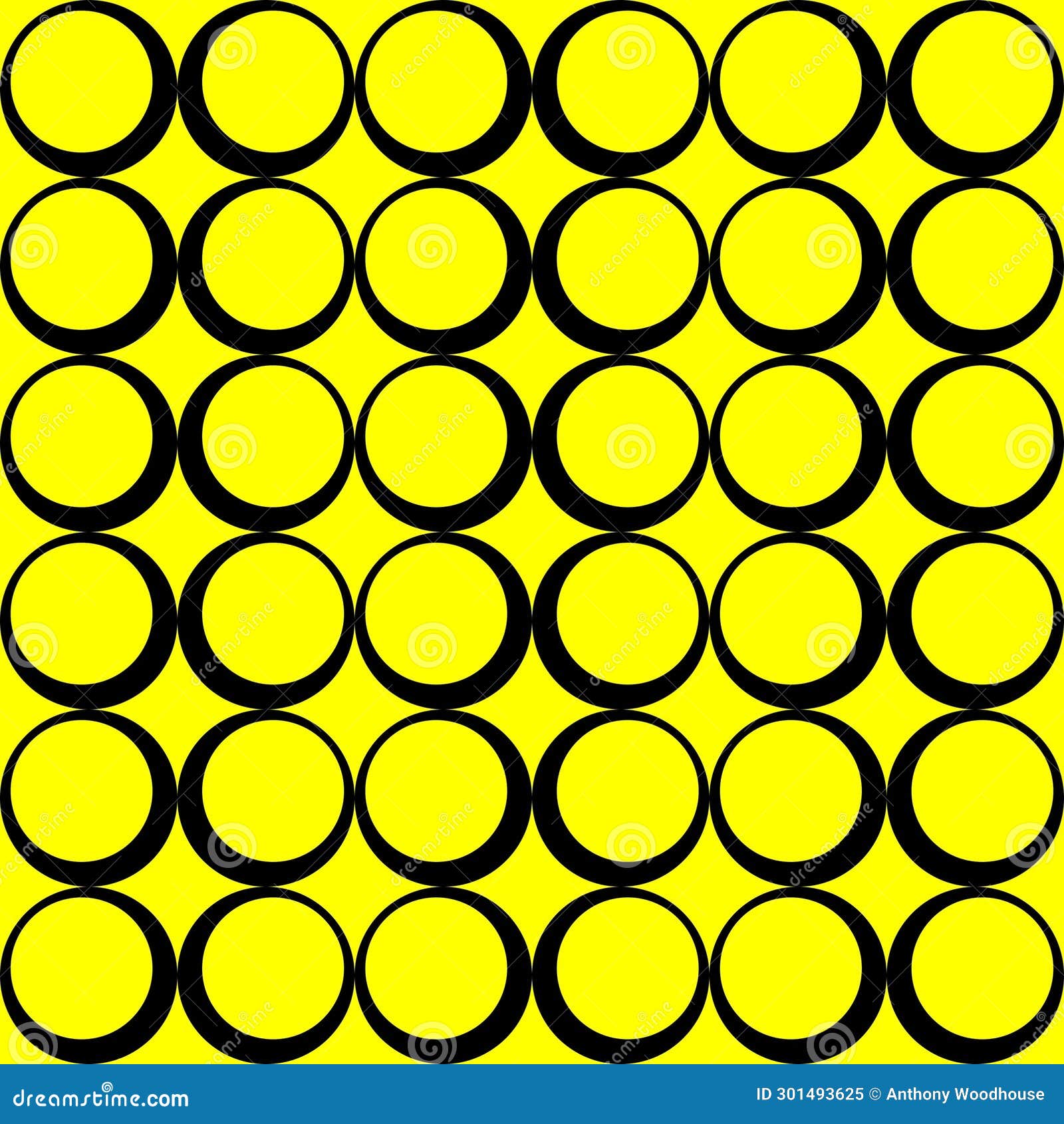 Seamless Black and Yellow Vector Graphic of Rows and Columns of Yellow ...