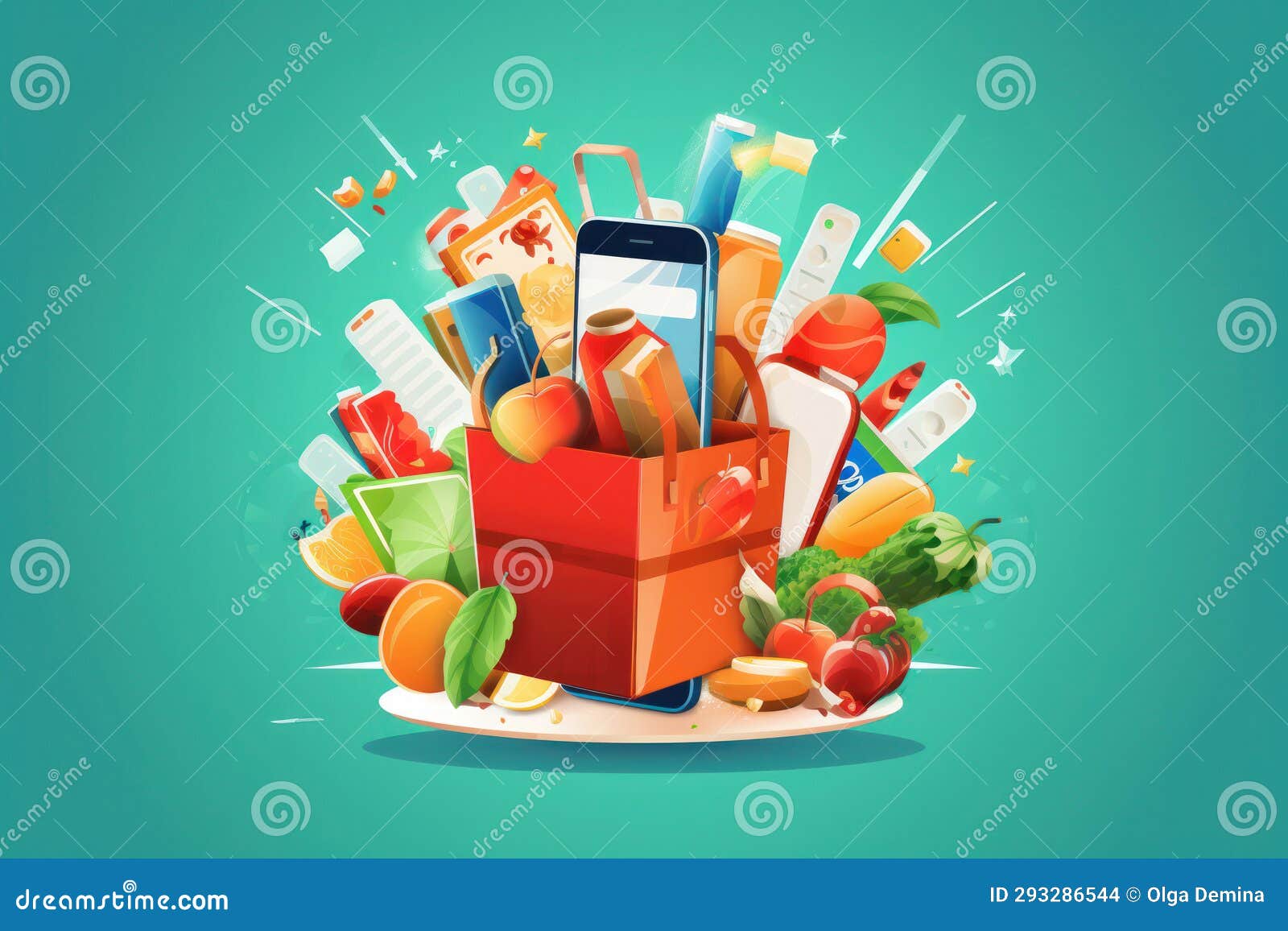 Seamless Blend of Smartphone and Groceries in Visual Art: Modern ...