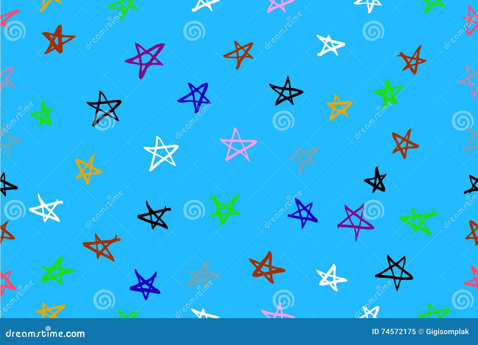 Seamless Blue Background, Various Color Stars Stock Vector ...
