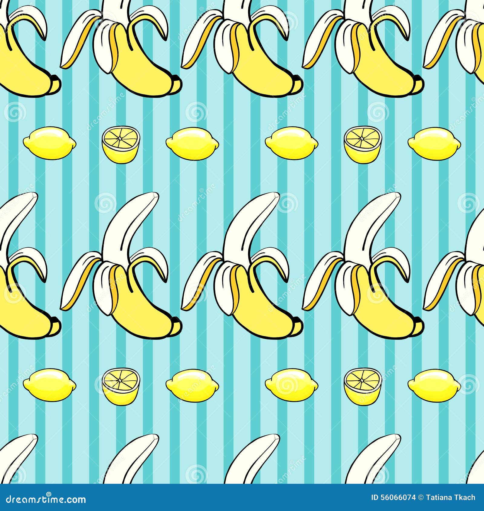 Seamless Blue Banana Pattern Stock Vector - Illustration of pattern ...