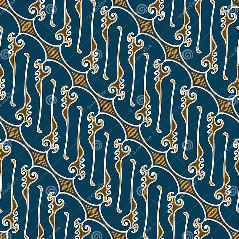 Seamless Blue Batik Pattern Stock Vector - Illustration of seamless ...