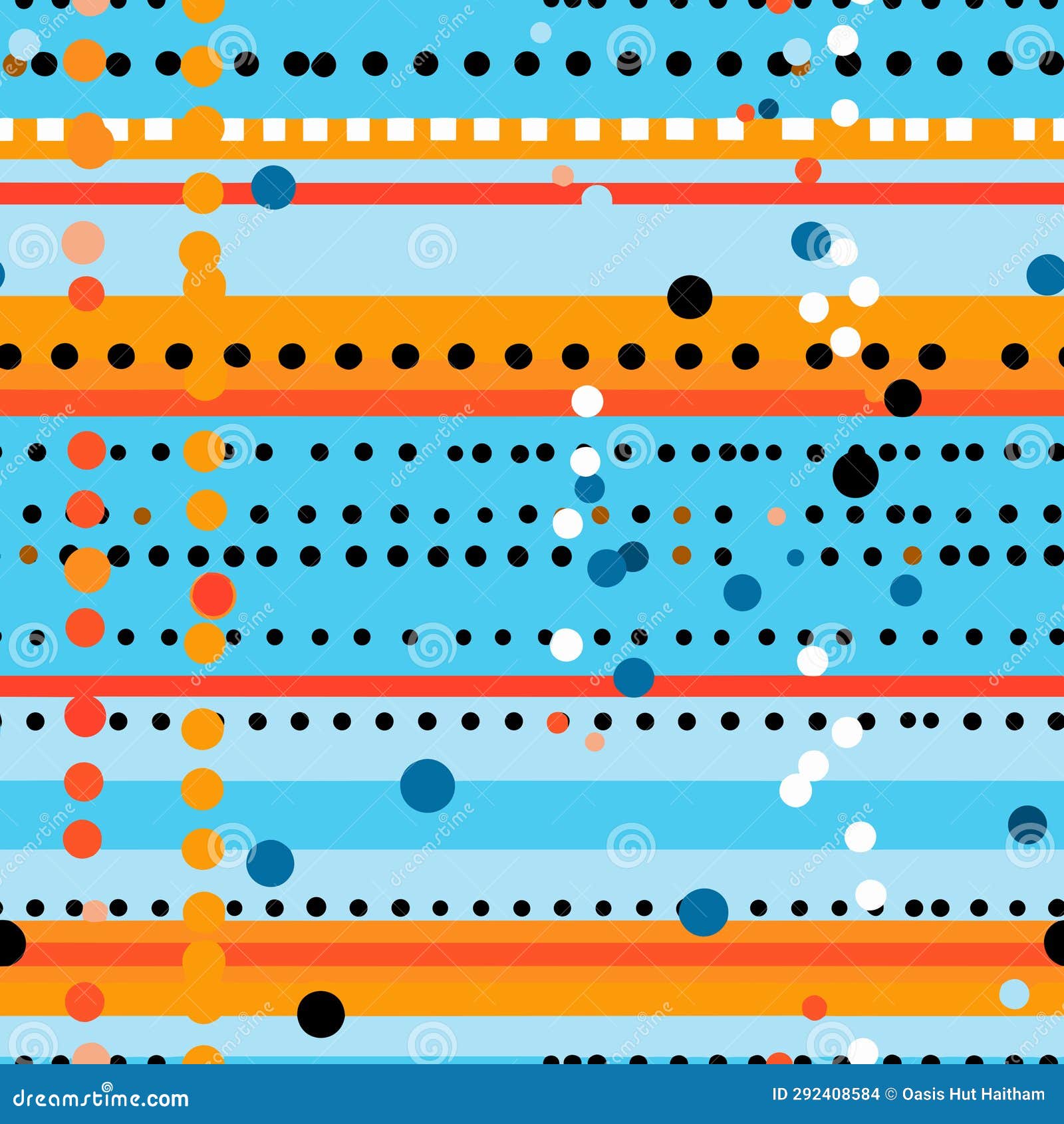 Seamless Blue and Black and White Pattern Background with Polka Dot and ...