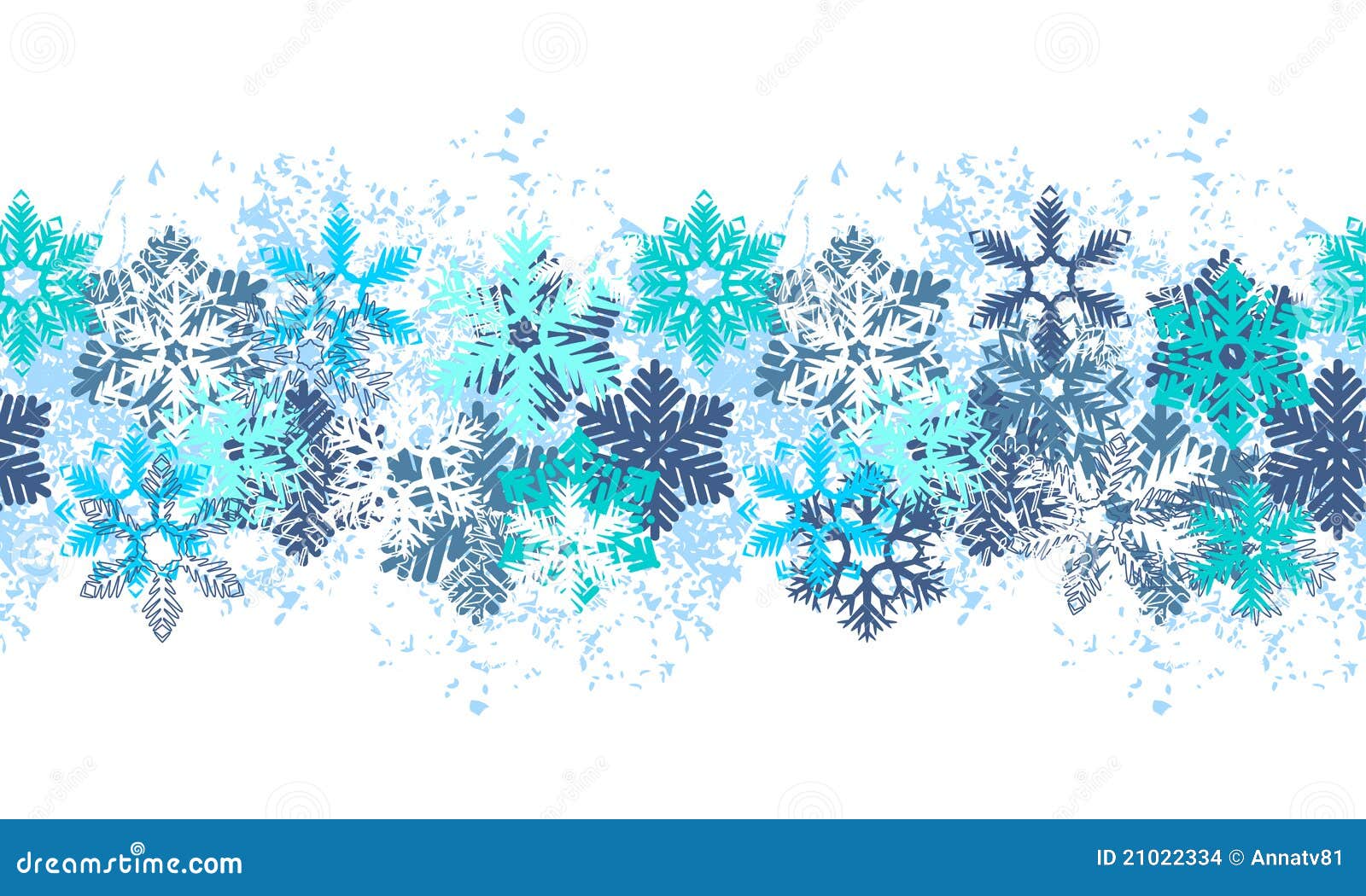 Seamless Blue Border with Snowflakes Stock Vector - Illustration of ...
