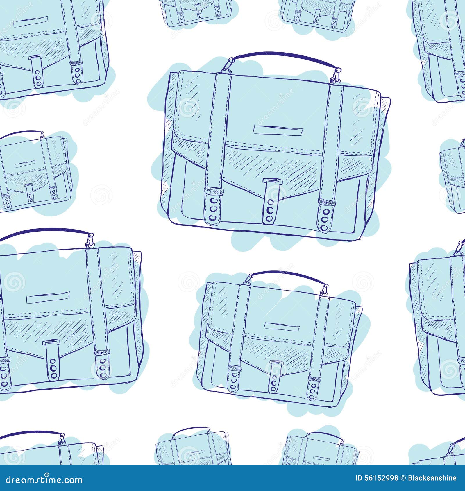 Seamless blue briefcases stock vector. Illustration of fashionable ...