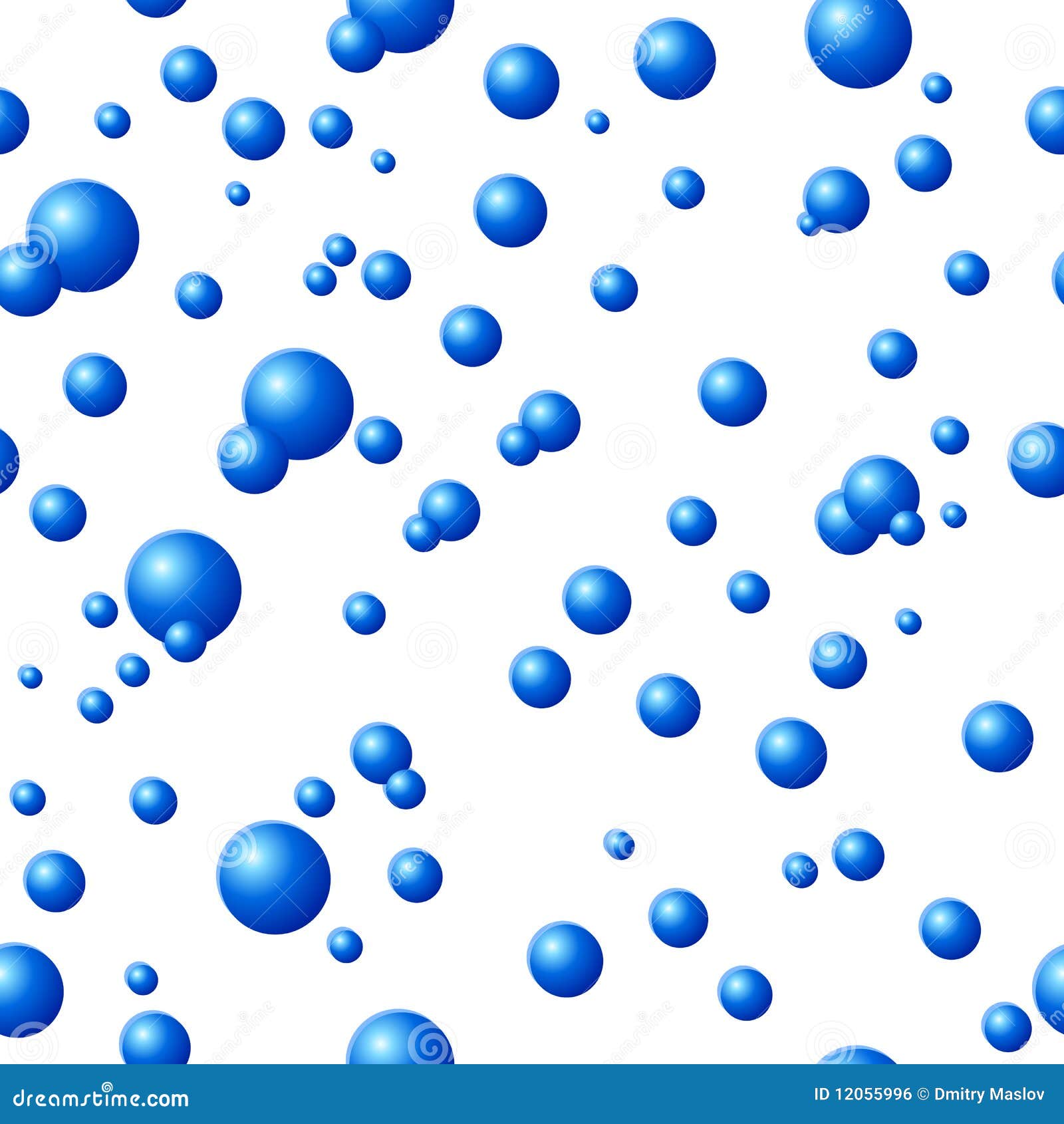 Seamless Blue Bubble Pattern Stock Vector - Illustration of wave, round ...