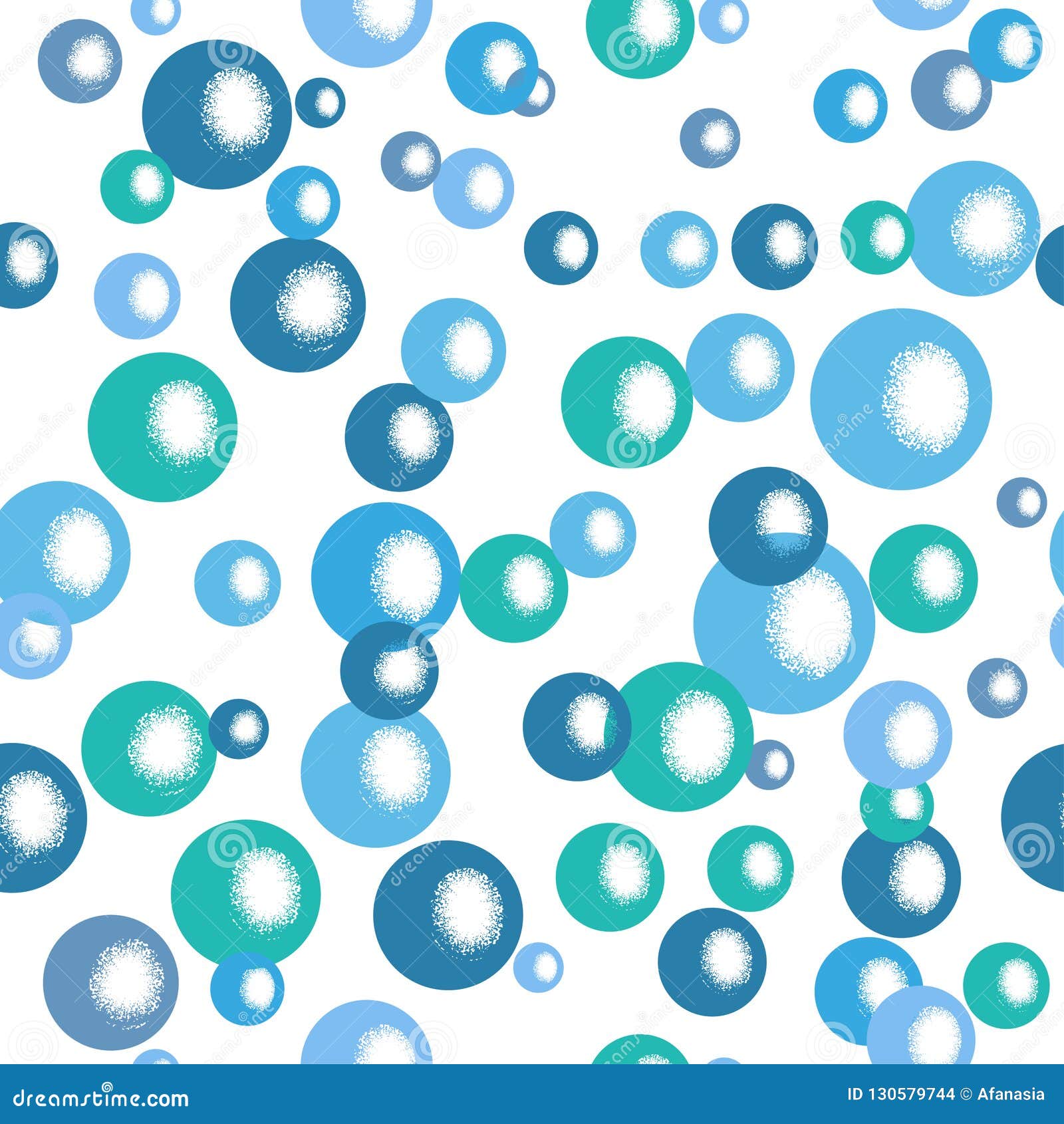 Seamless Blue Bubbles Pattern. Water Bubbles Background. Soap Vector ...