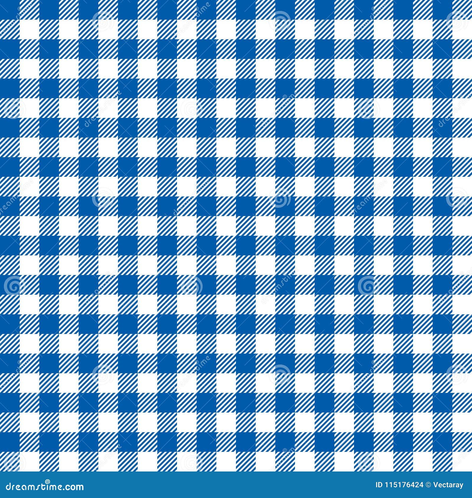 Seamless Blue Checkered Fabric Pattern Background Texture Stock ...