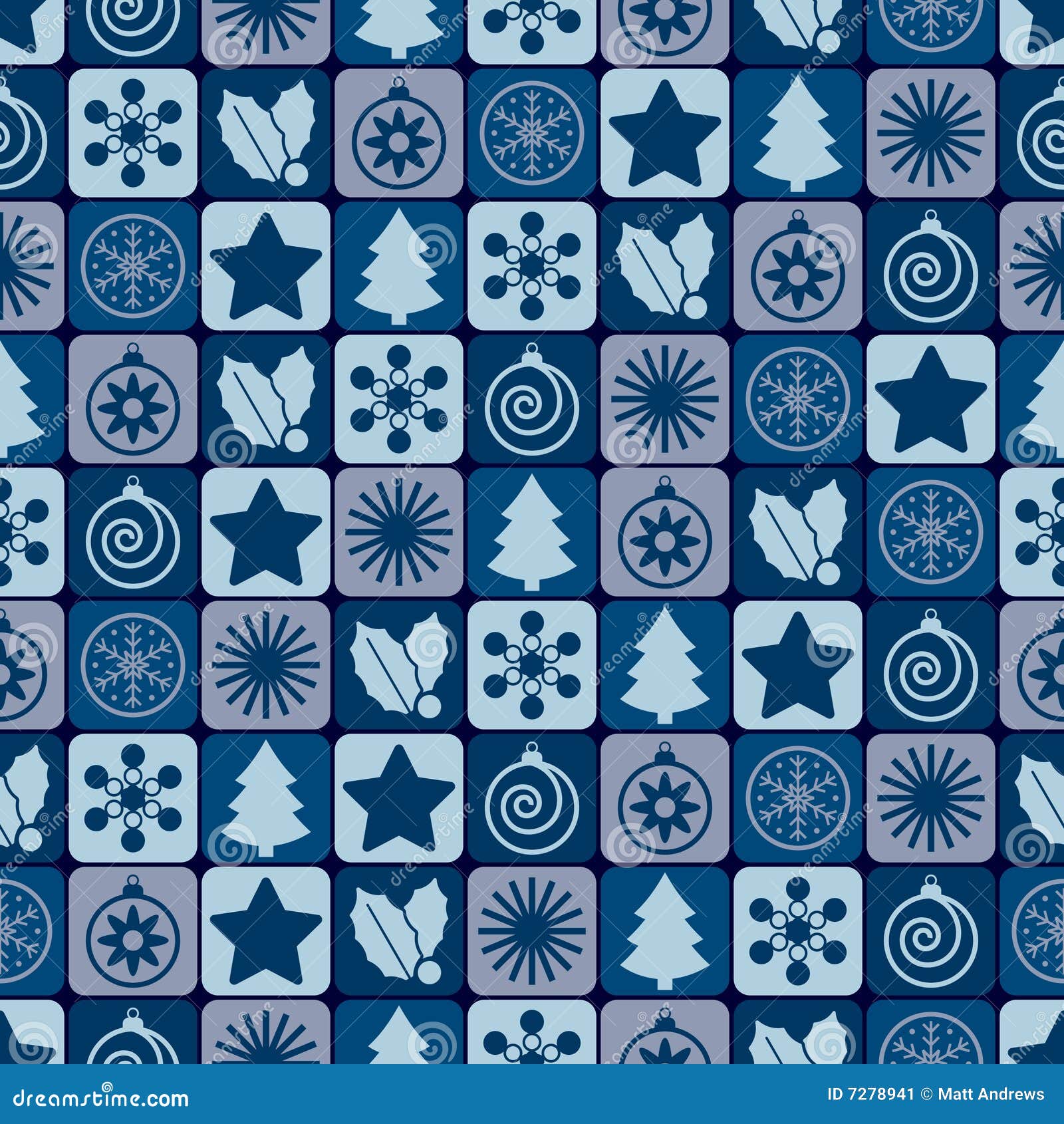 Seamless Blue Christmas Pattern Stock Vector - Illustration of shape ...