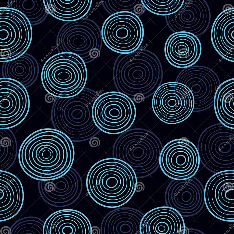 Seamless Blue Circles Pattern. Abstract Vector Background with Round ...