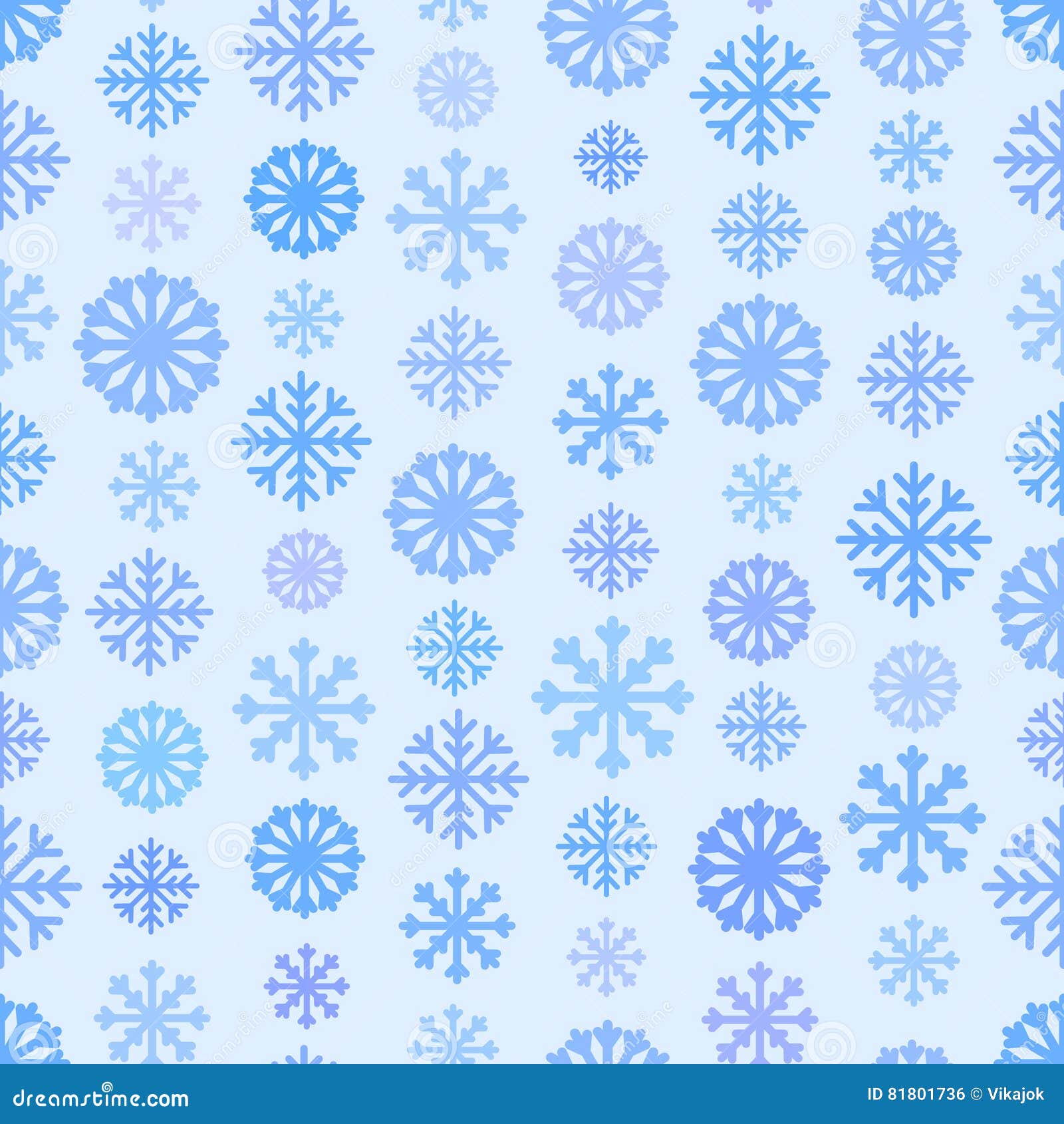 Seamless Blue Color Pattern with Snowflakes, Winter Simple Flat ...