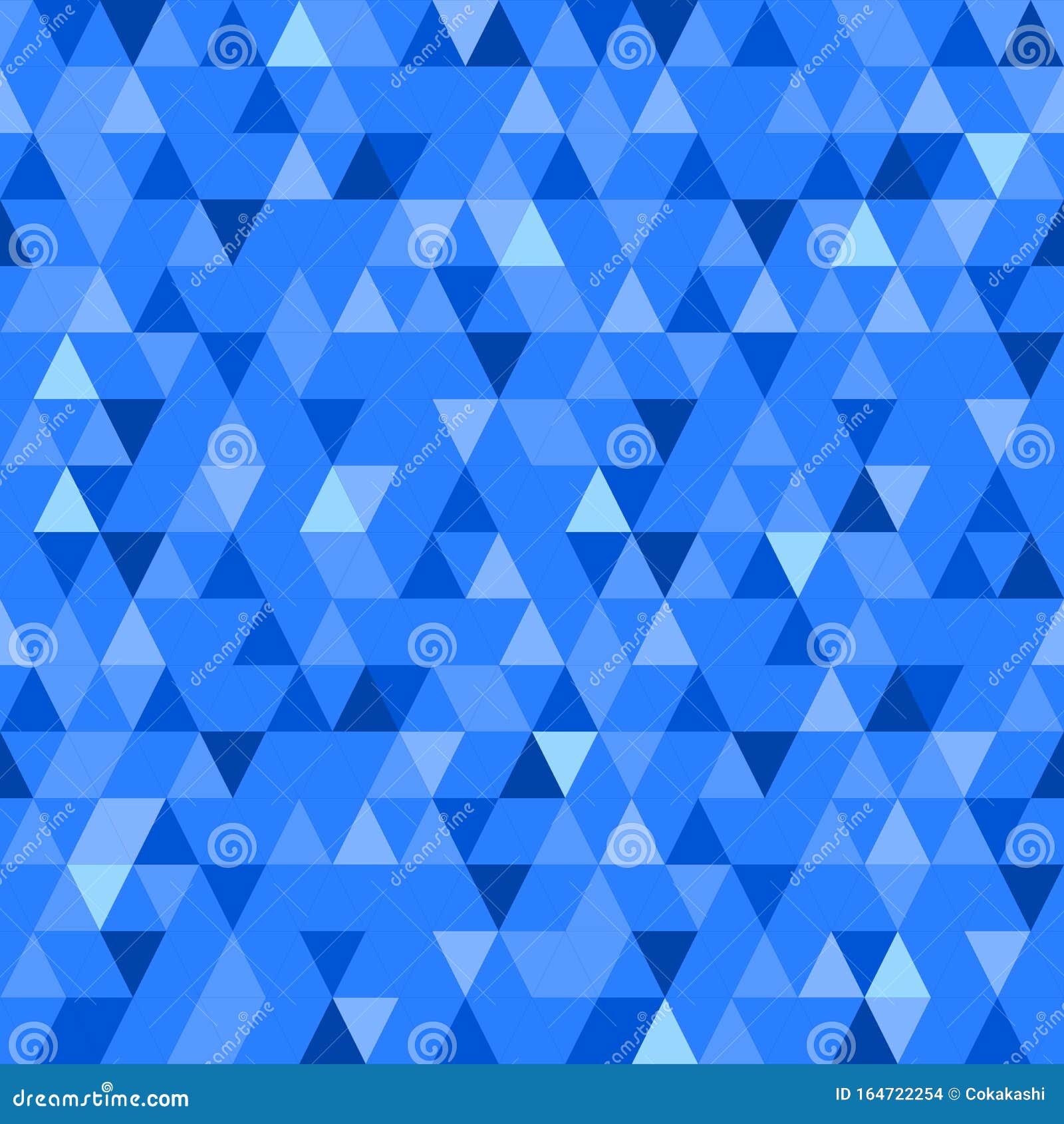 Seamless Blue Color Triangle Pattern Background Vector. Stock Vector ...