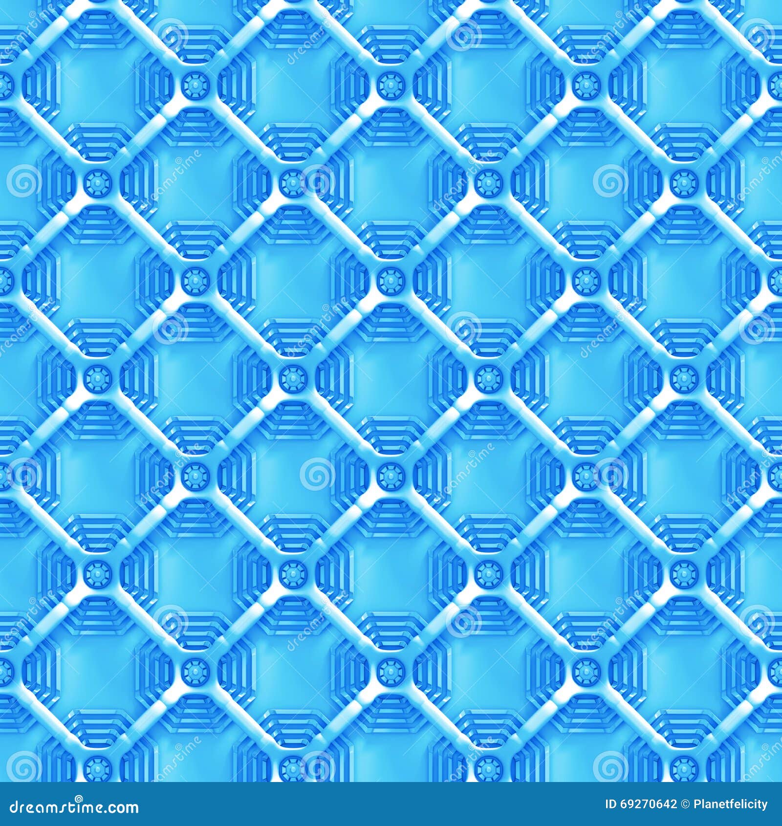 Seamless Blue 3d Background with a Grid of Squares Over Octagon Shapes ...