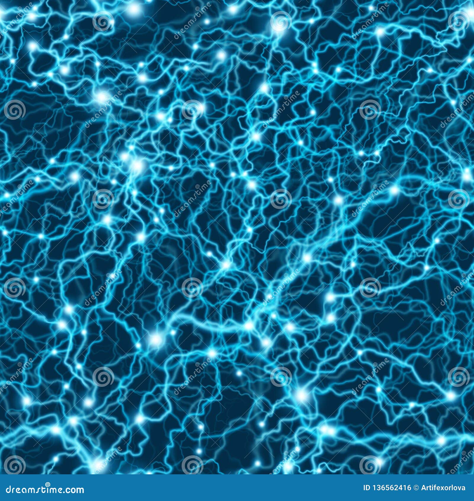 Seamless Blue Electric Lightning Pattern. Flash Bolt Storm Texture. EPS ...