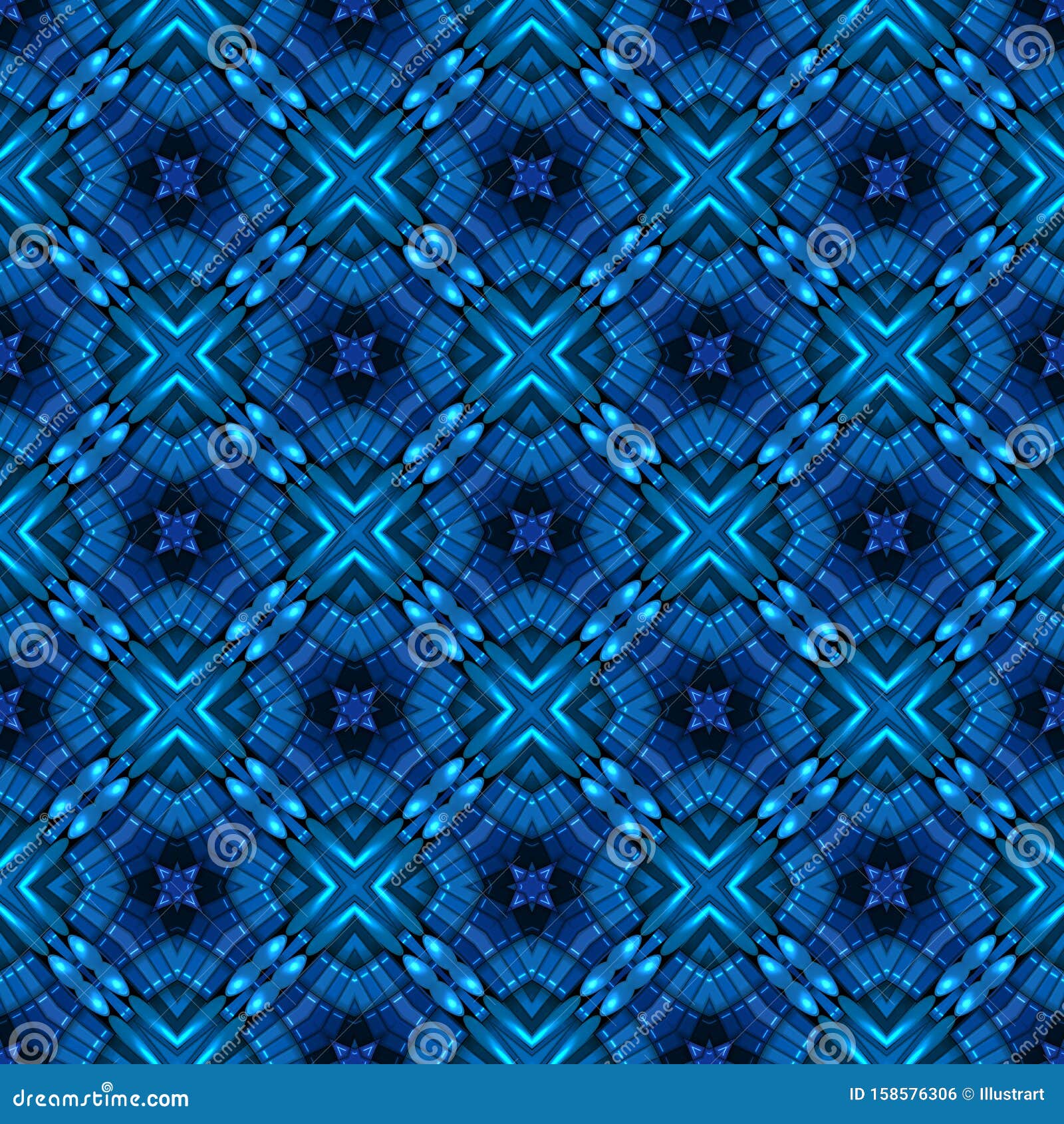 Seamless Blue Elegant Pattern Background Stock Illustration ...