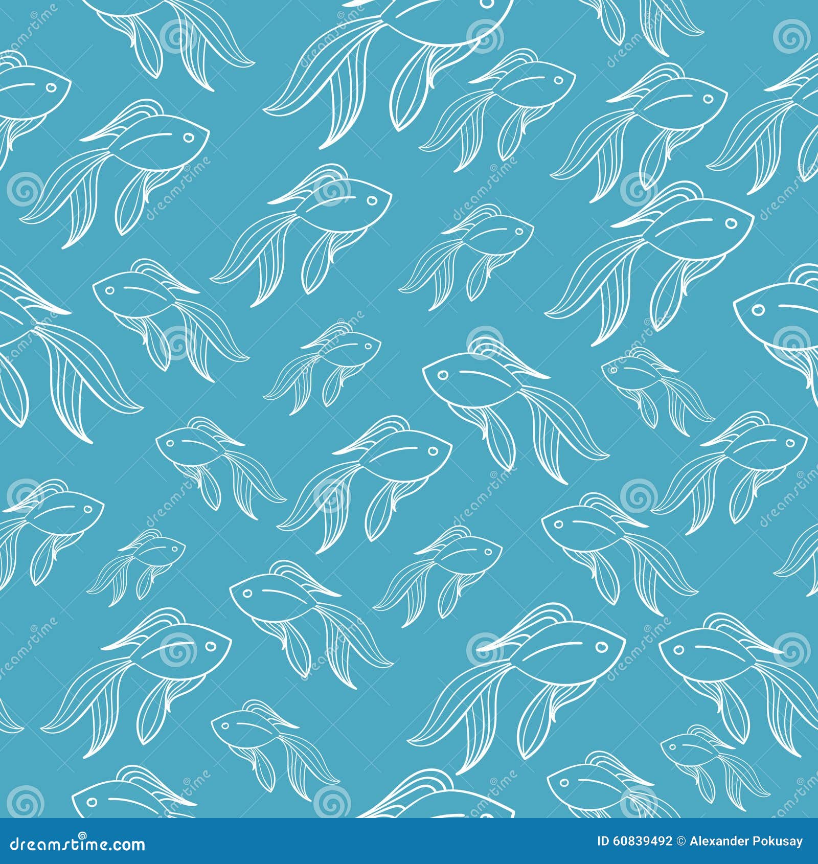 Seamless Blue Fish Pattern 2 Vector Illustration Stock Vector ...