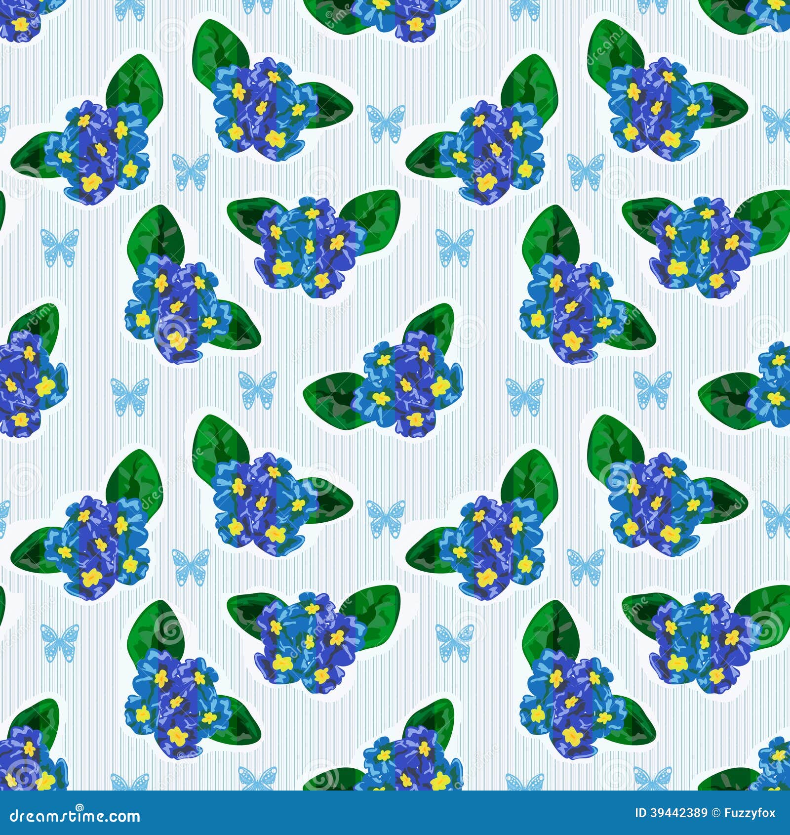 Seamless Blue Floral Pattern Stock Illustration - Illustration of blue ...