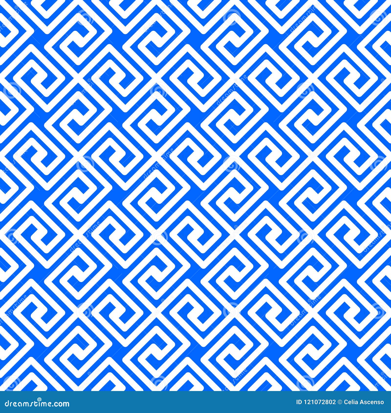 Seamless Blue Greek Pattern Geometric Squares Stock Illustration ...