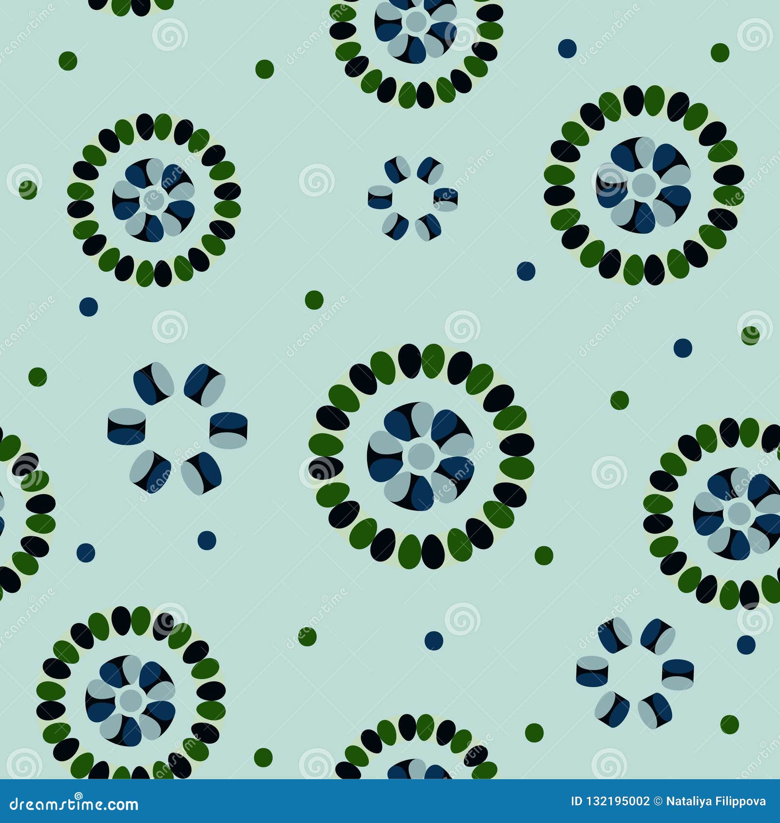 Seamless Blue Green Pattern Stock Vector - Illustration of element ...