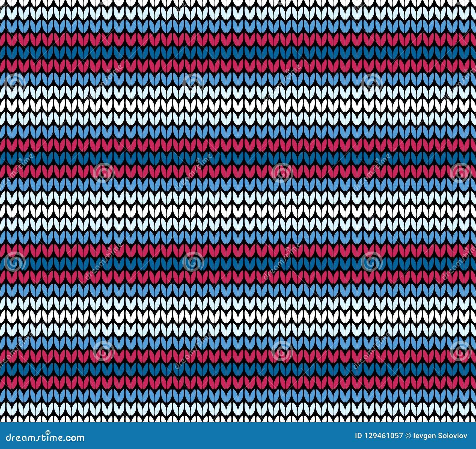 Seamless Blue Horizontal Knitting Pattern Stock Vector - Illustration ...