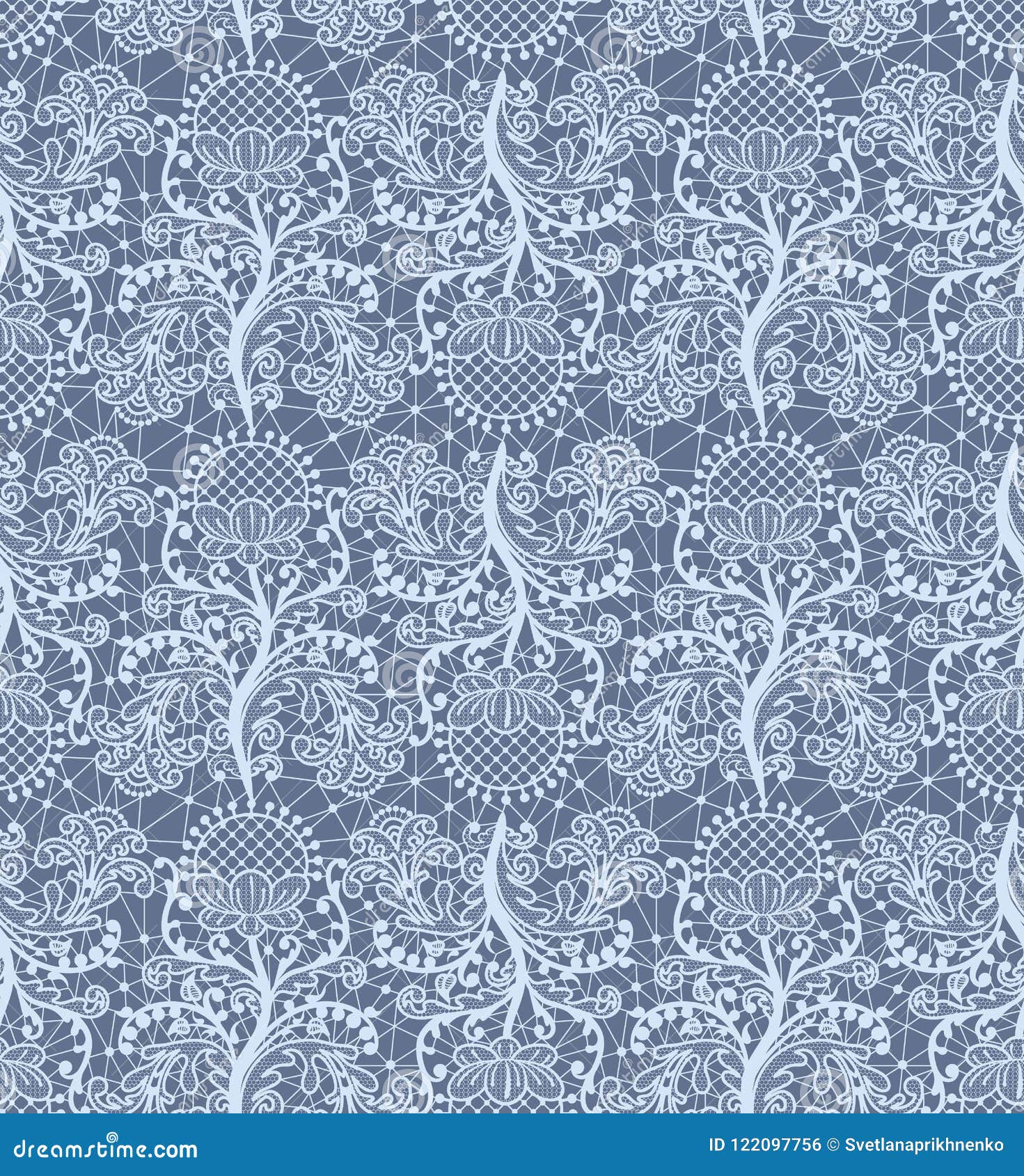 Seamless blue lace stock vector. Illustration of romantic - 122097756