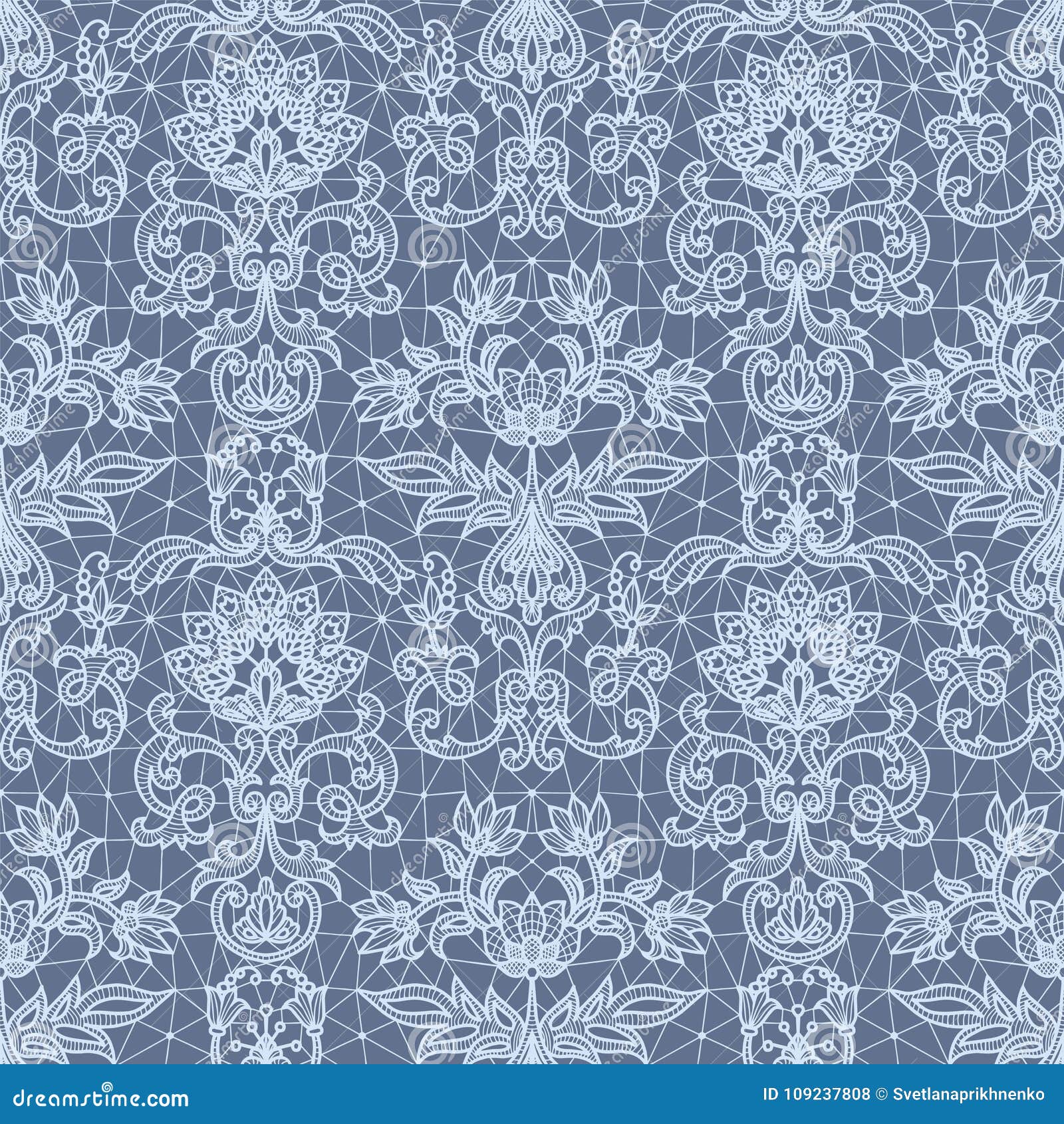 Seamless blue lace stock vector. Illustration of textile - 109237808
