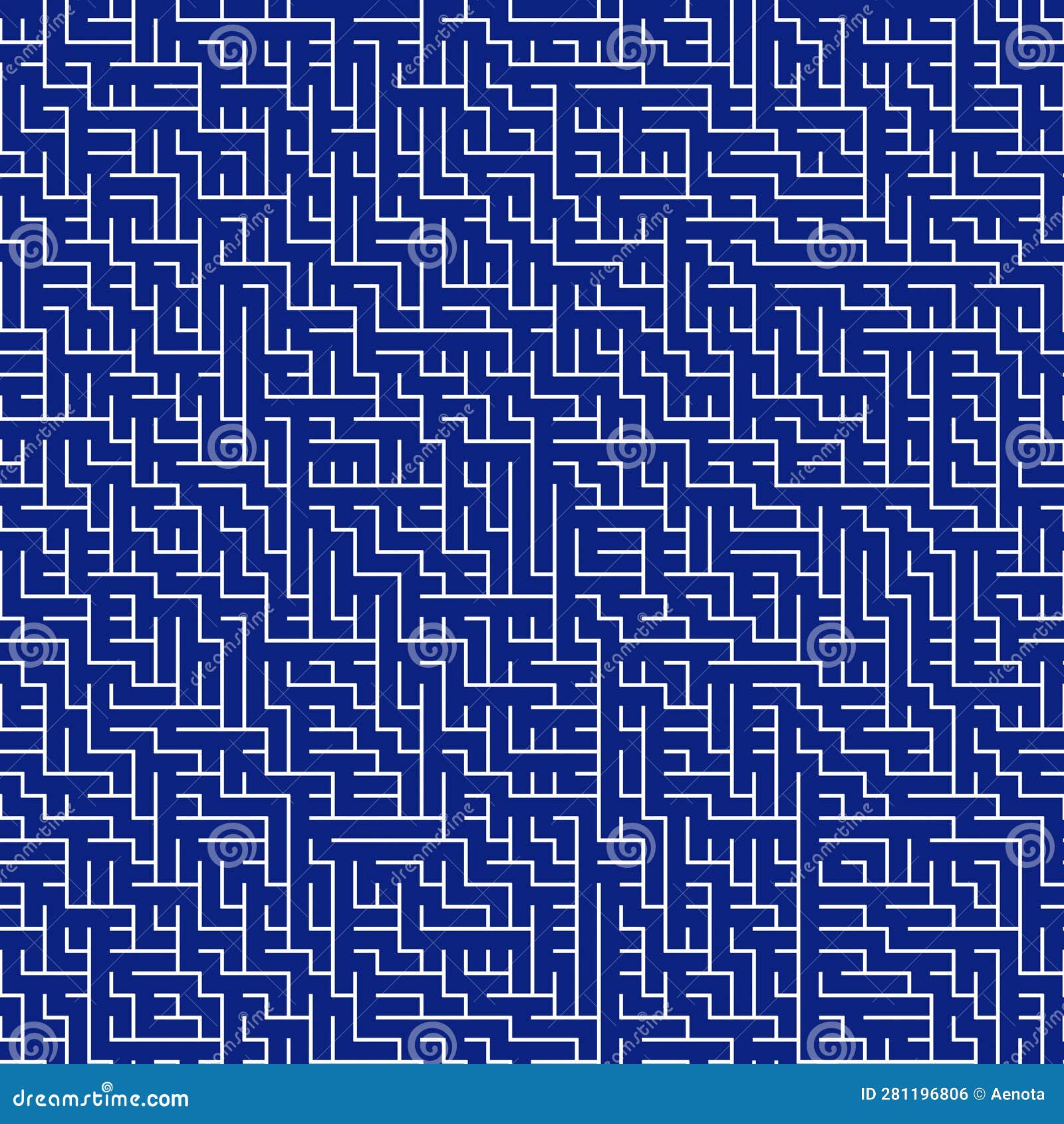 Seamless blue maze pattern stock illustration. Illustration of ...