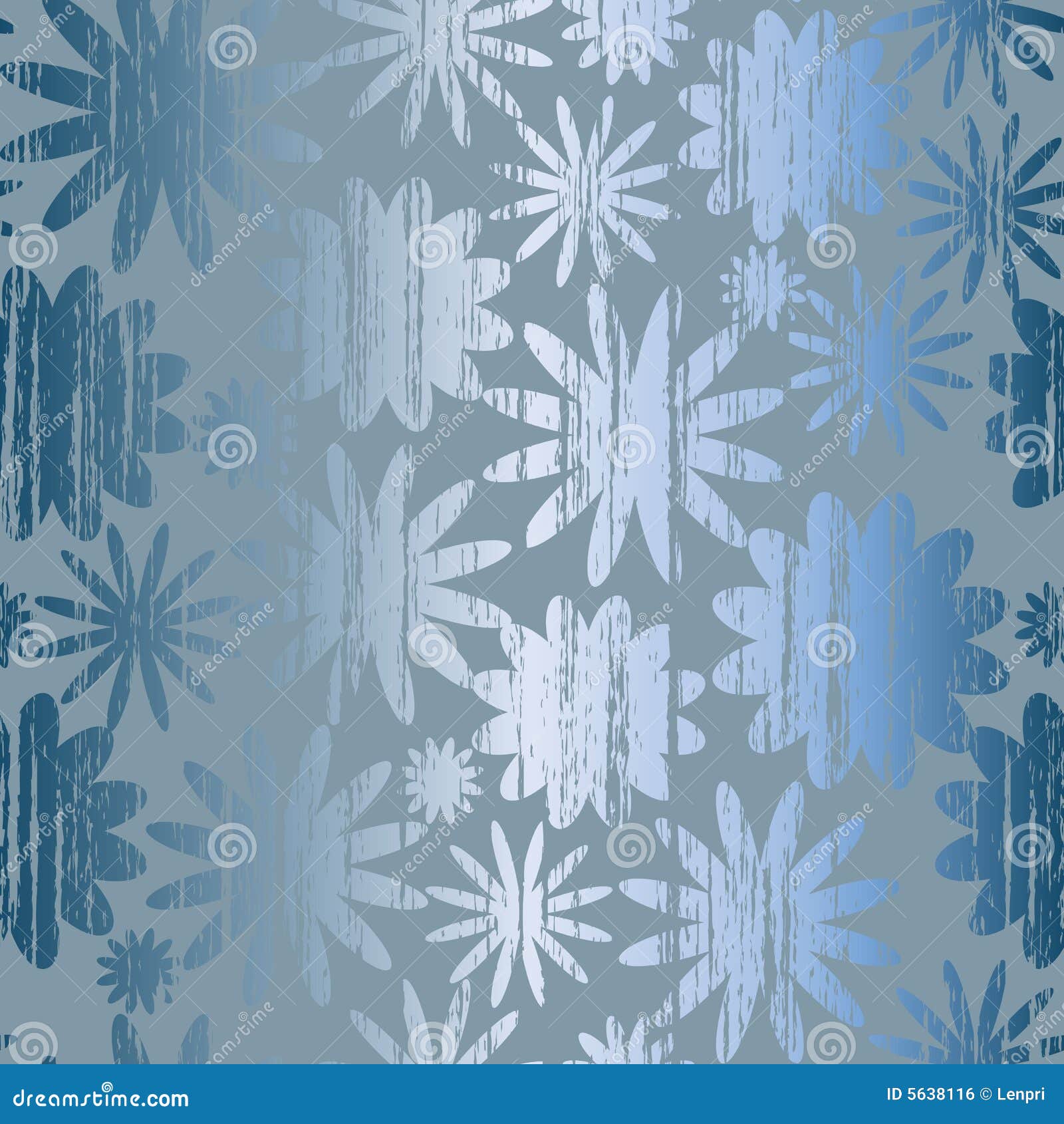 Seamless with Blue Metal Flowers Stock Vector - Illustration of ...