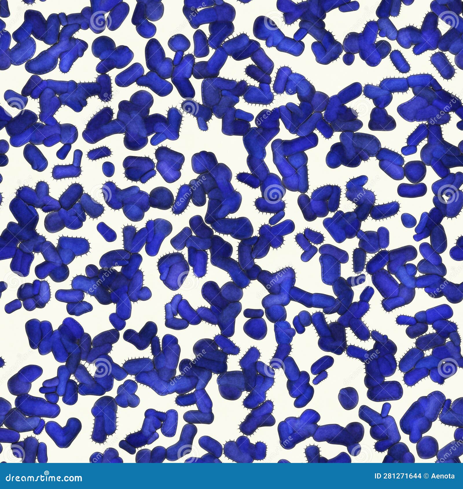 Seamless Blue Microorganisms Pattern Stock Illustration - Illustration ...