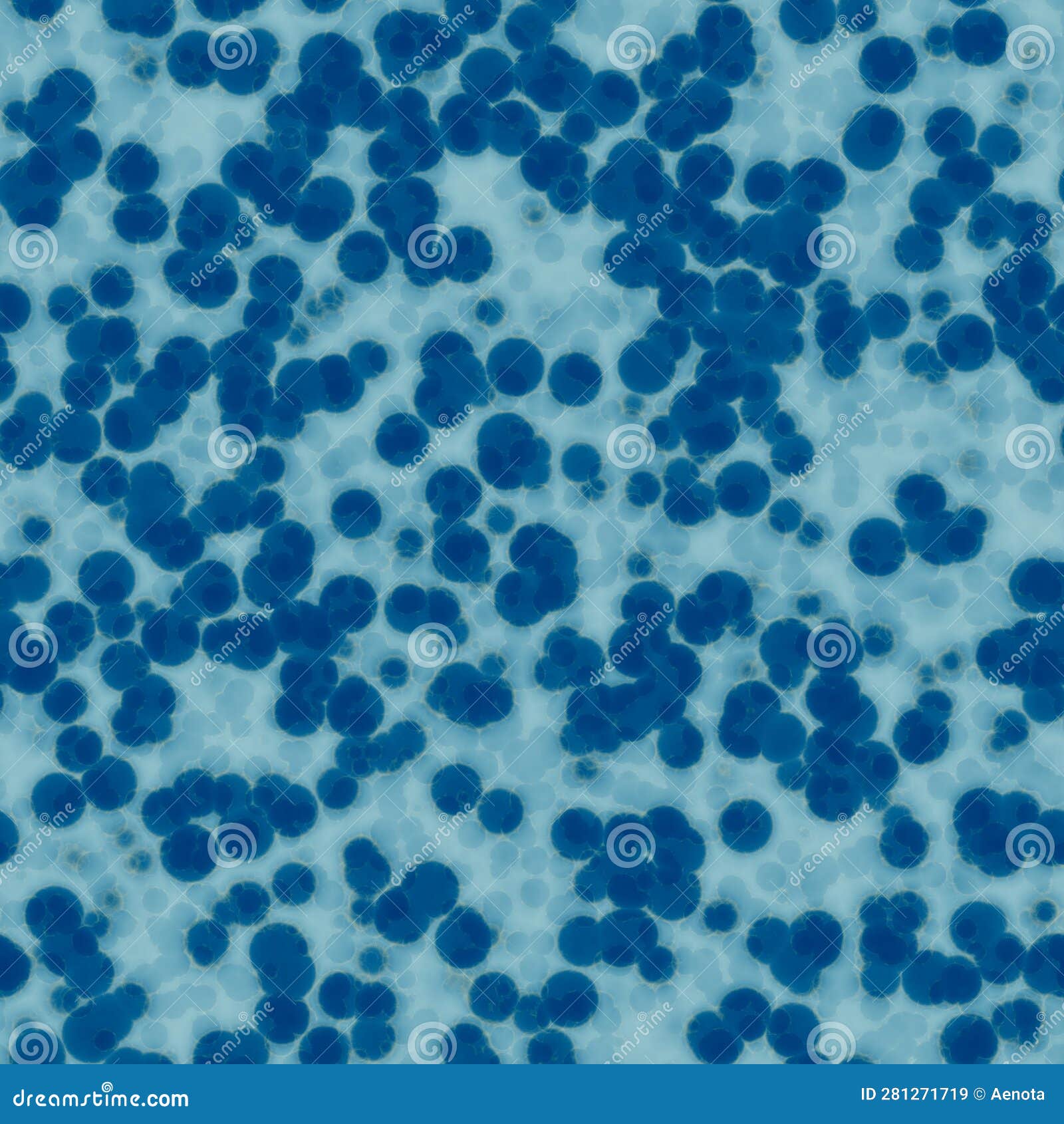 Seamless Blue Microorganisms Pattern Stock Illustration - Illustration ...