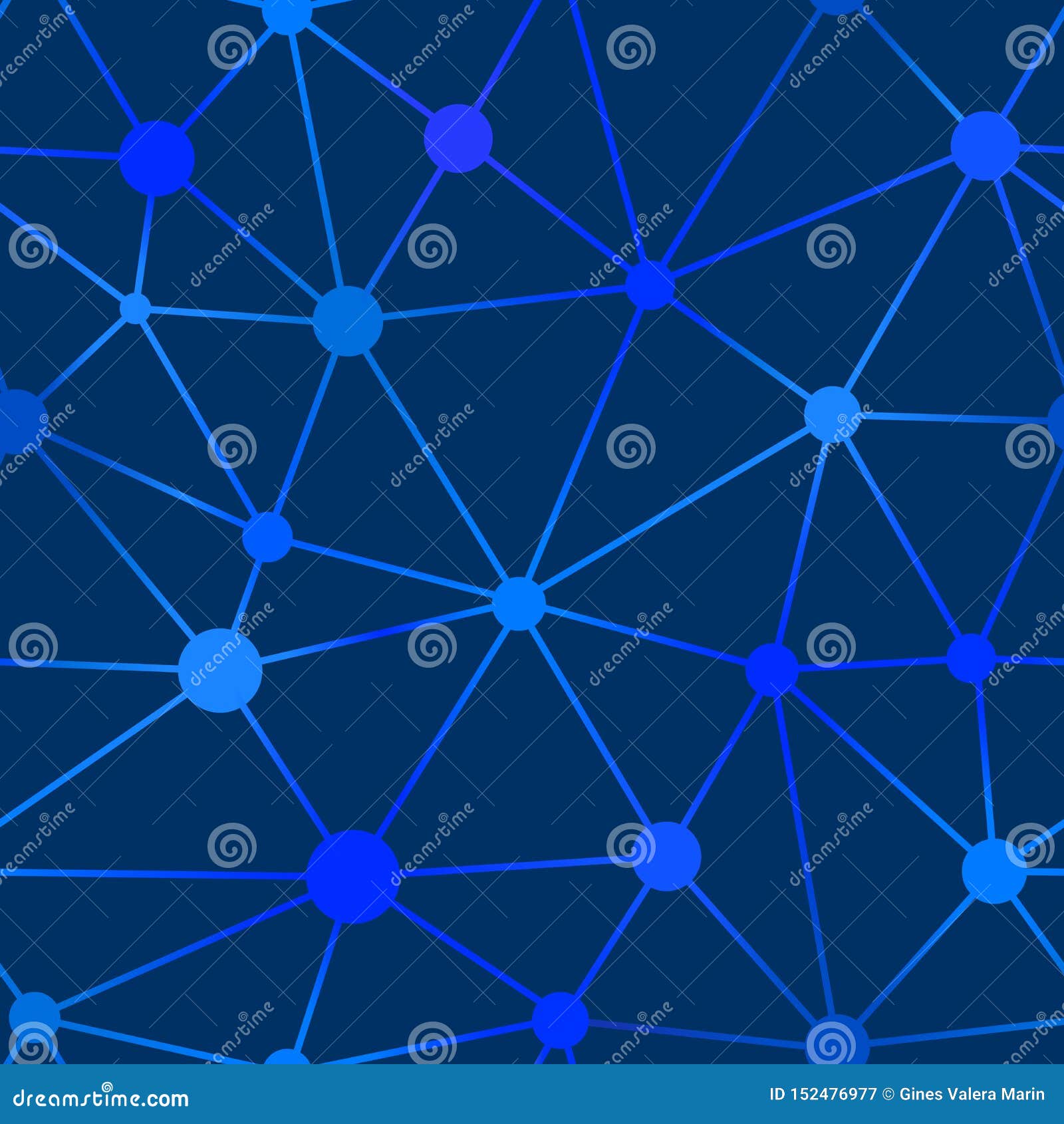 Seamless Blue Net with Dots and Lines. Irregular Form Stock Vector ...