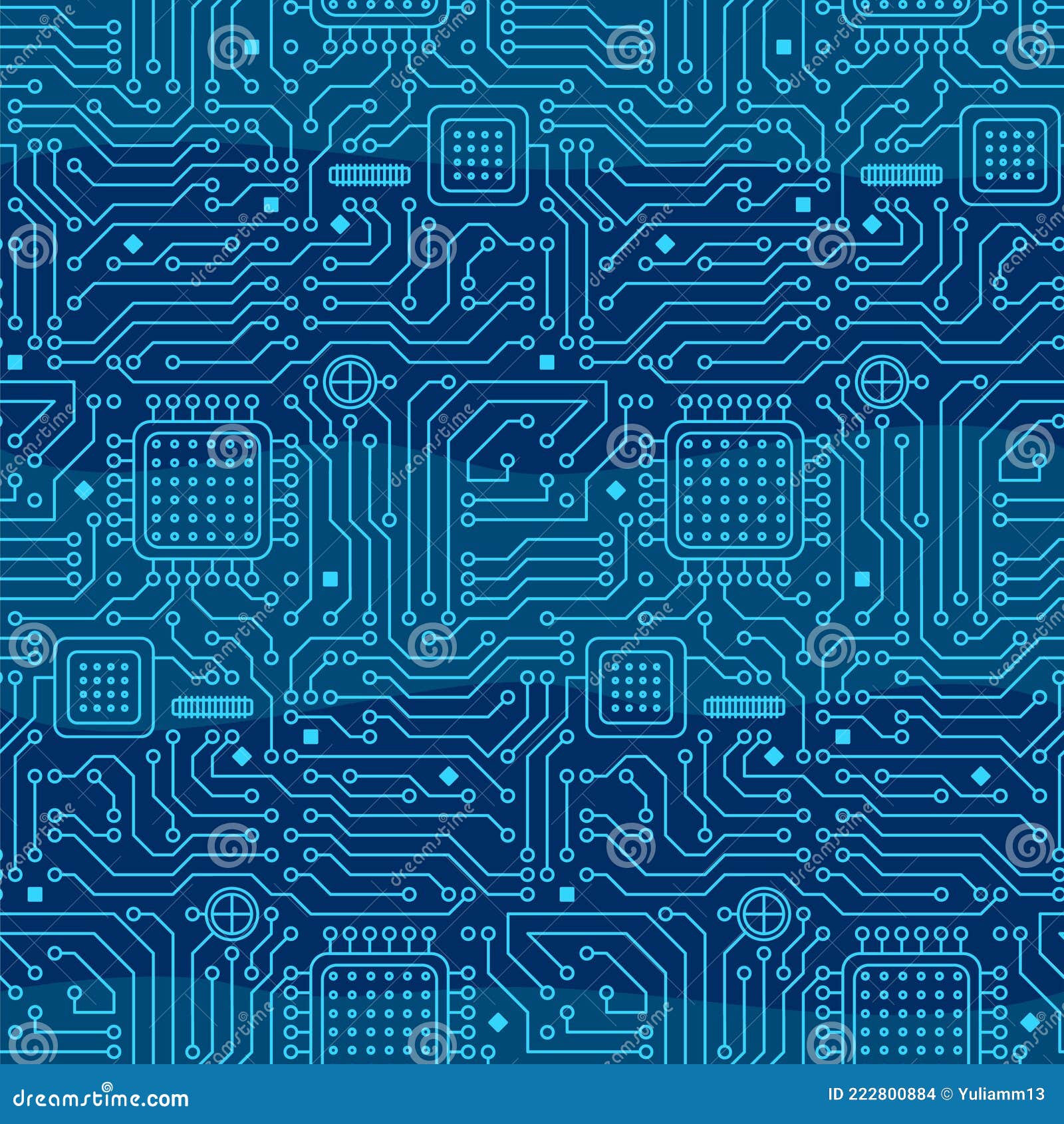 Seamless Blue Pattern from a Computer Microcircuit Stock Vector ...