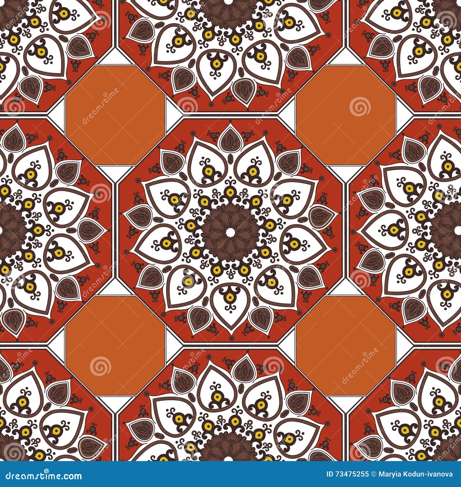 Seamless Blue Pattern in Ethnic Oriental Style Stock Vector ...