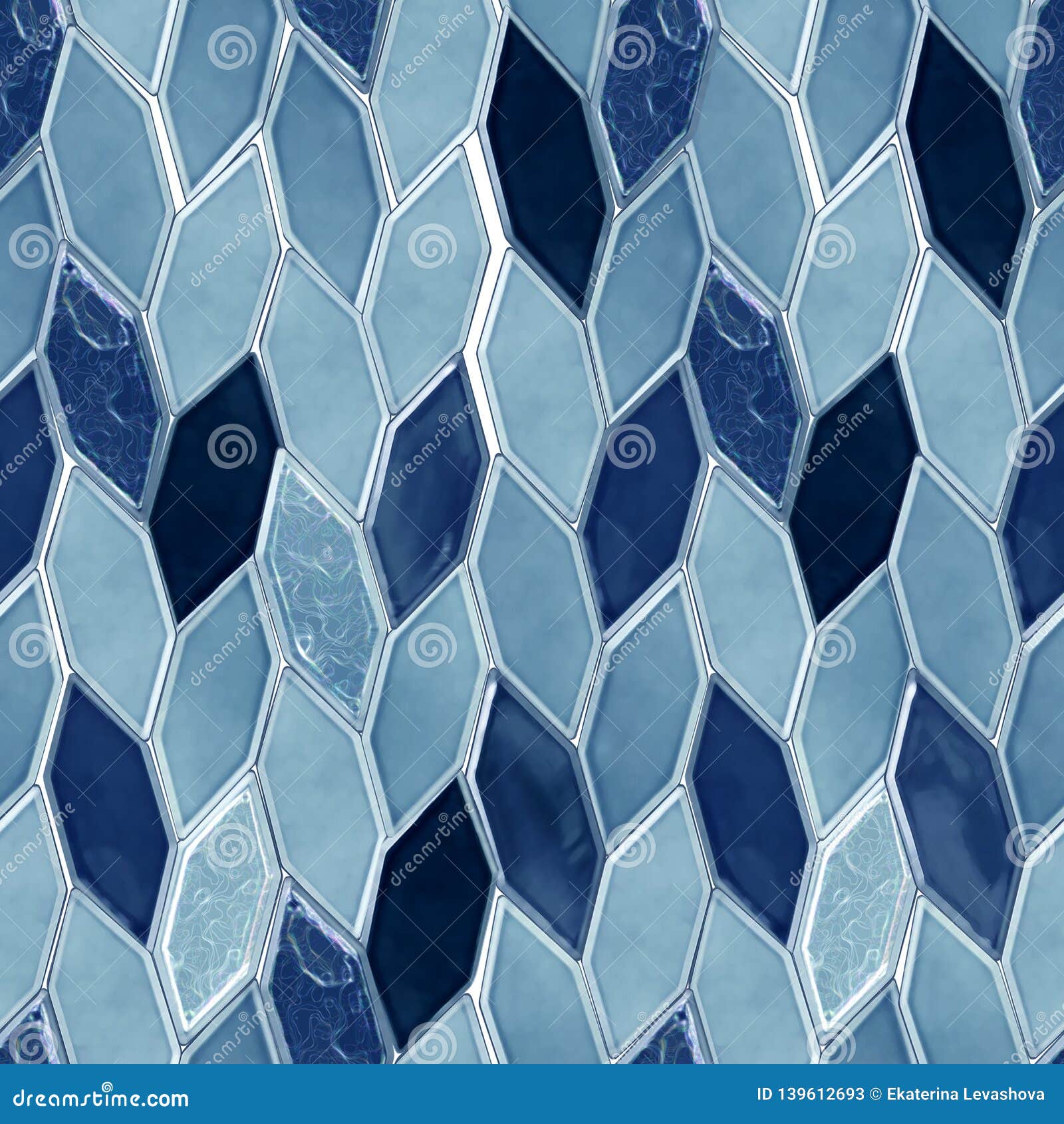 Seamless Blue Pattern Made of Precious Shiny Tiles, Ceramic Stock Image ...
