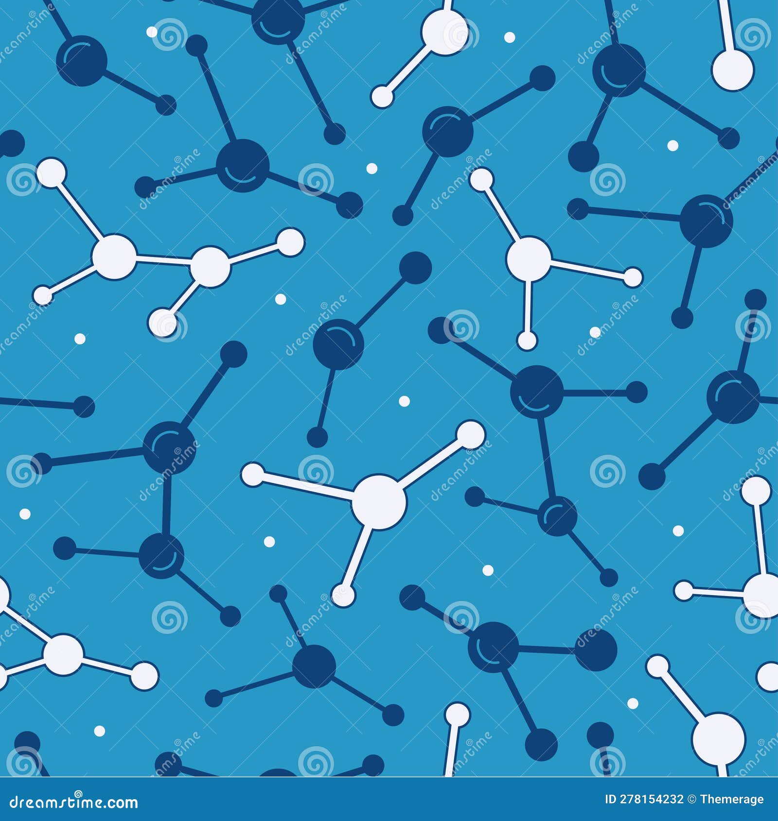 Seamless Blue Pattern Molecules Chemistry Laboratory Vector Stock ...