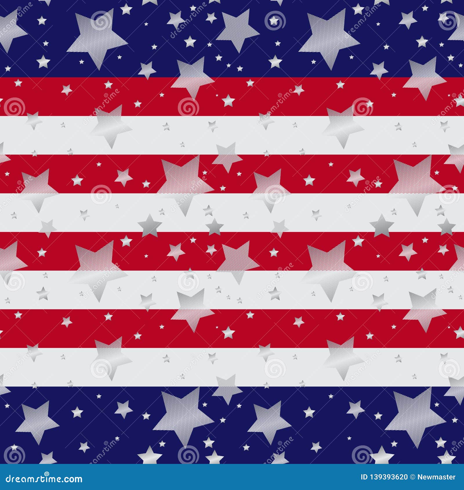 Seamless Blue Pattern with Silver Stars Stock Vector - Illustration of ...