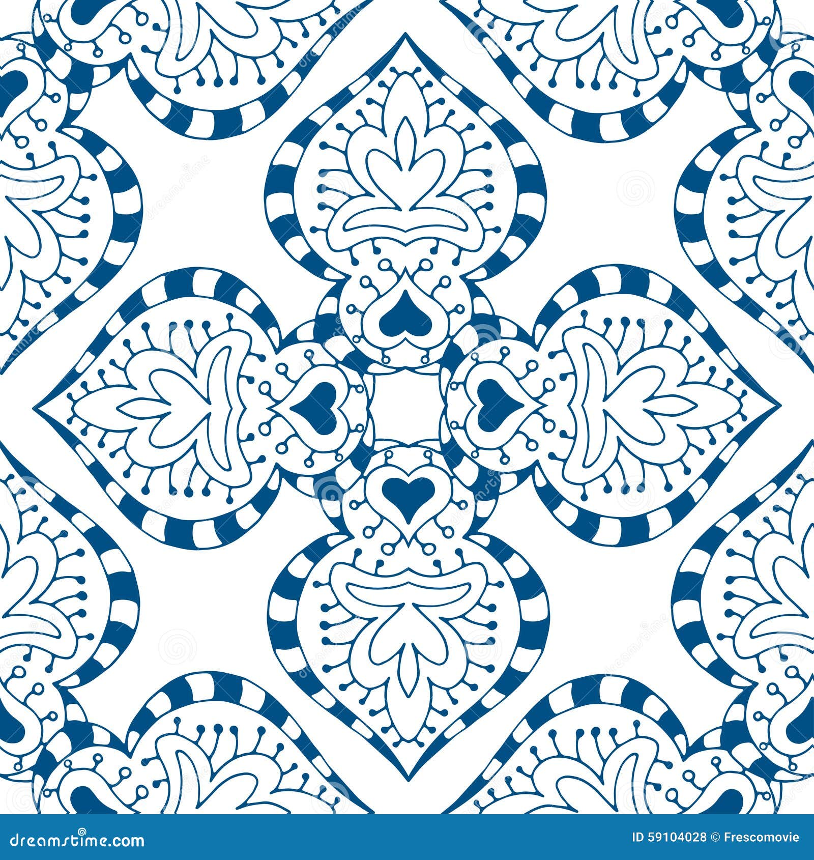 Seamless blue pattern stock vector. Illustration of exotic - 59104028