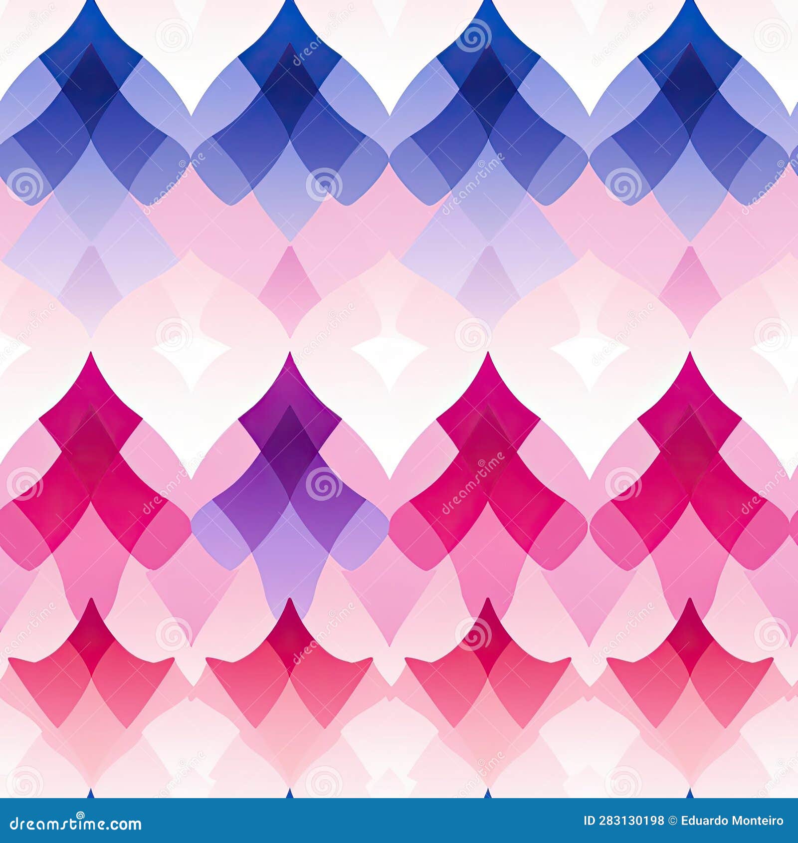 Seamless Blue and Pink Geometric Pattern with Contrast of Scale (tiled ...