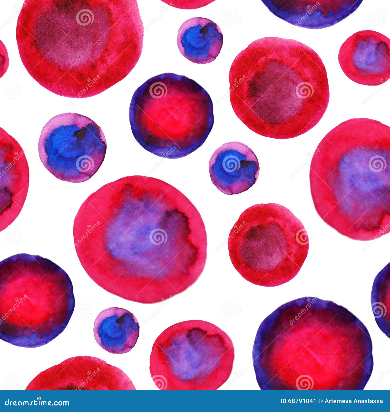 Seamless Blue, Purple and Red Bubble Pattern on a White Background ...