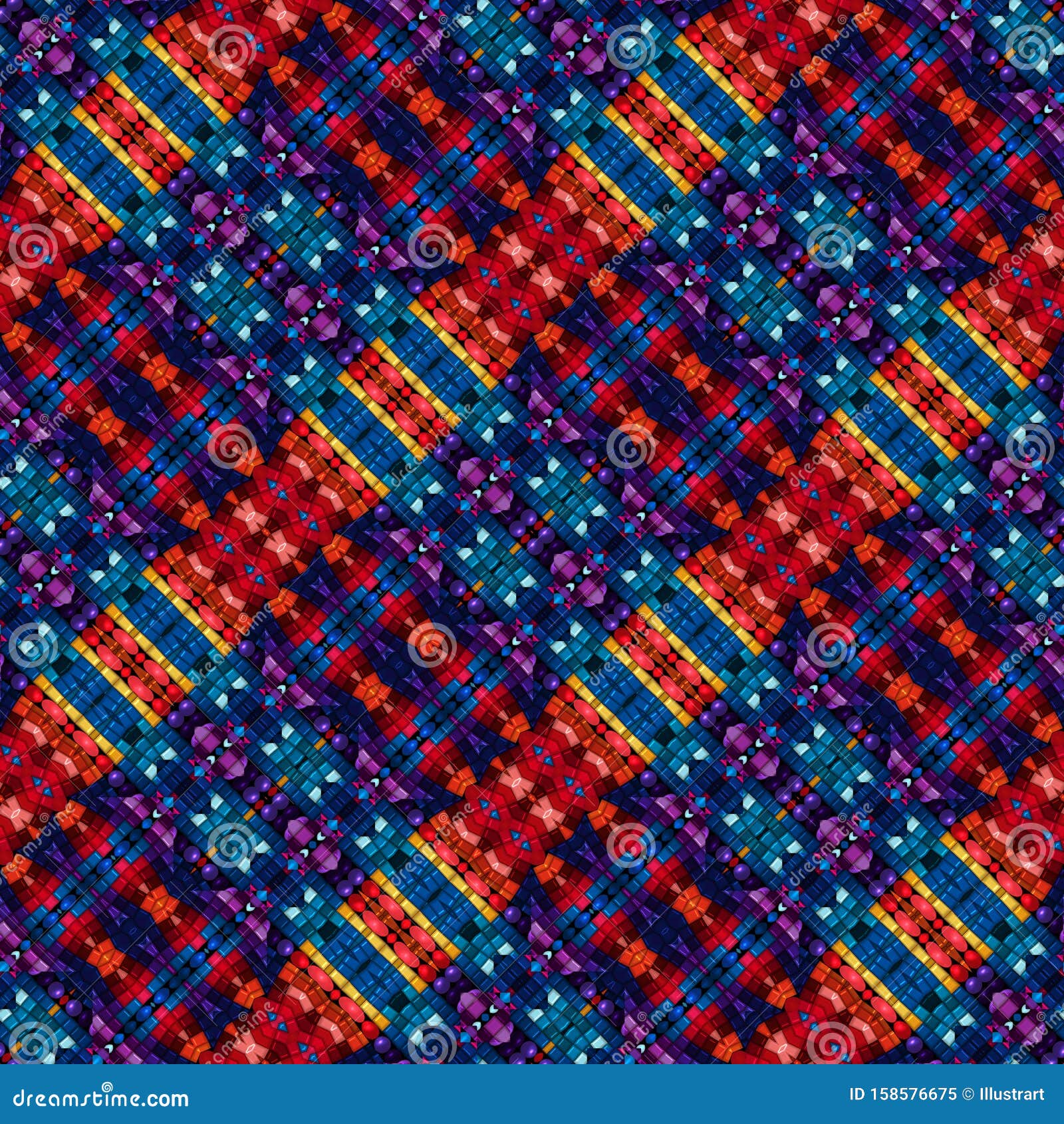 Seamless Blue Red Elegant Pattern Background Stock Illustration ...