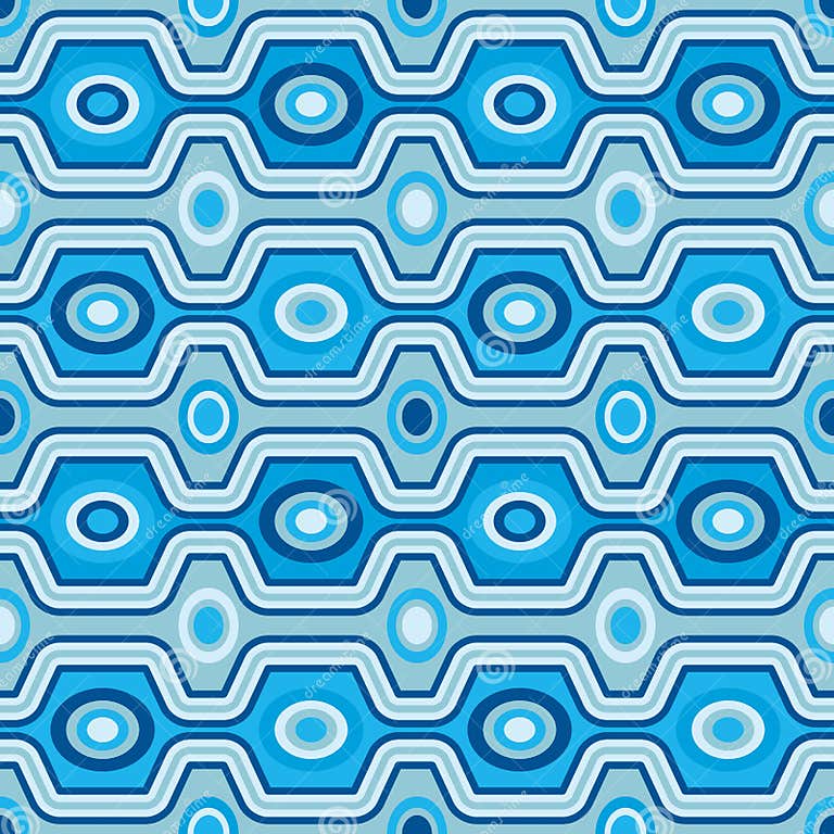 Seamless Blue Retro Pattern Stock Vector - Illustration of seamless ...