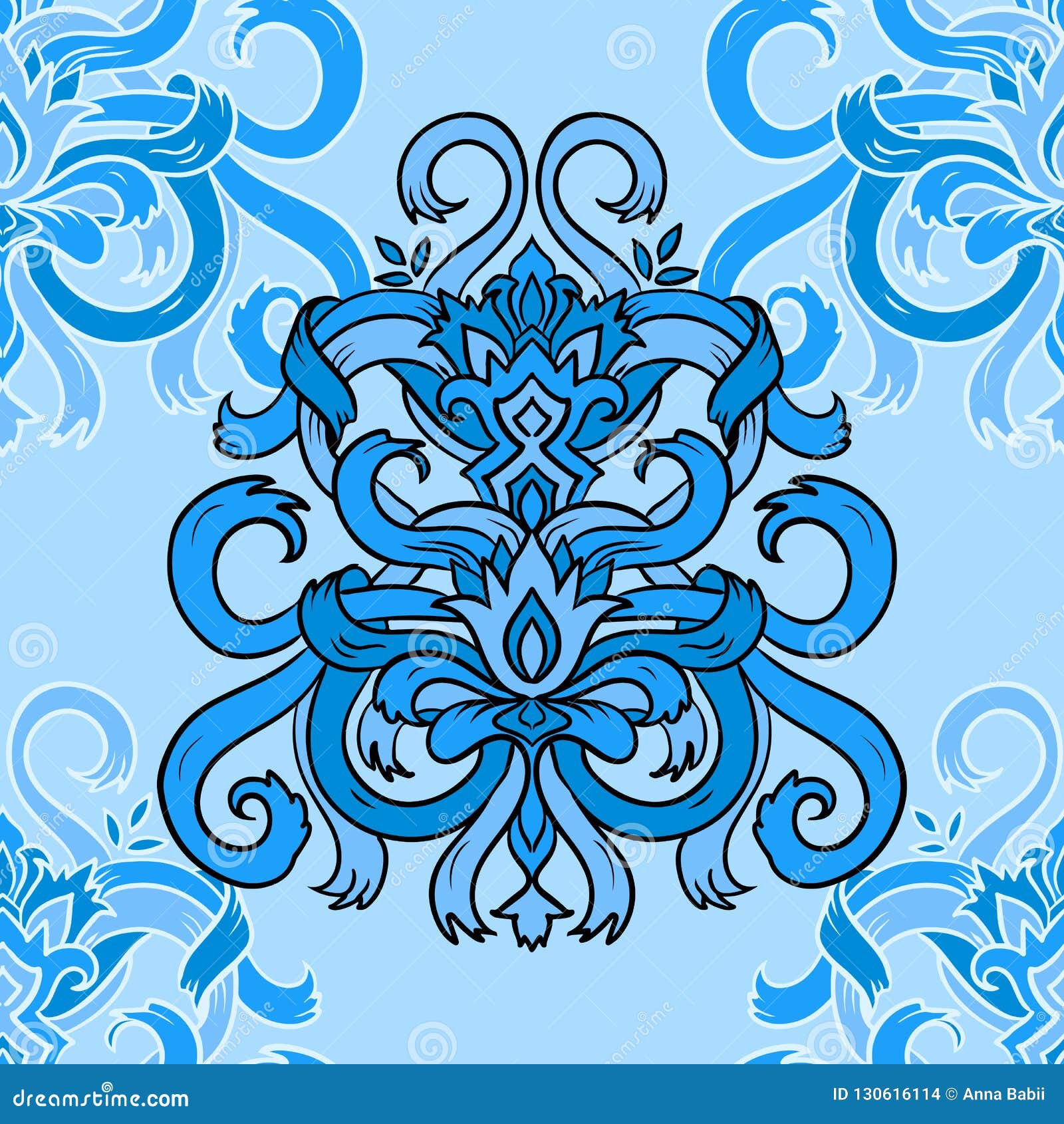 Seamless Blue Ribbon Pattern. Vector Illustration. Stock Vector ...
