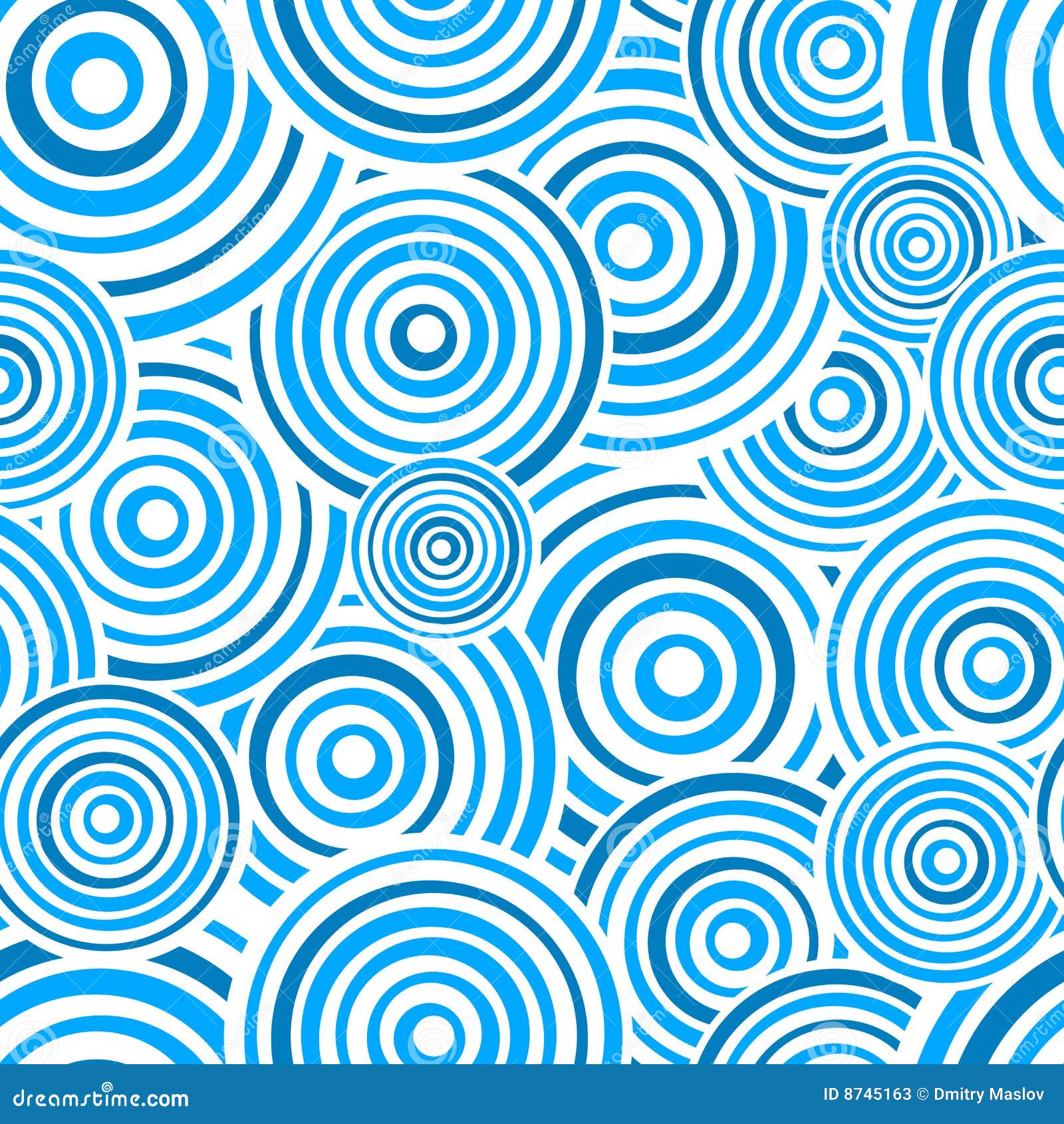 Seamless Blue Rings Pattern Stock Vector - Illustration of drawing ...