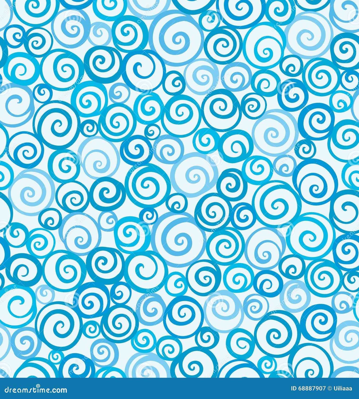 Seamless Blue Shell Pattern Stock Vector - Illustration of scroll ...