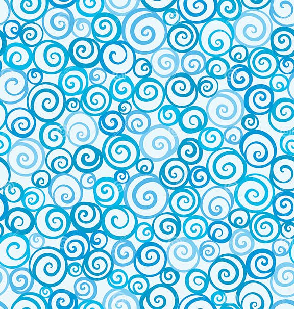 Seamless Blue Shell Pattern Stock Vector - Illustration of scroll ...