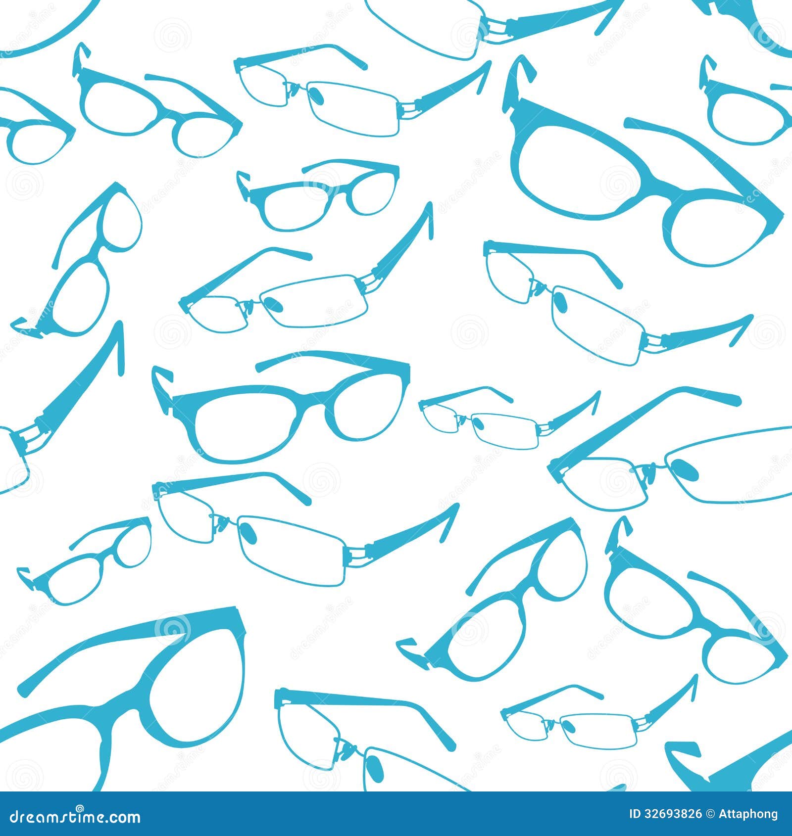Seamless Blue Spectacle Pattern Vector Stock Vector - Illustration of ...