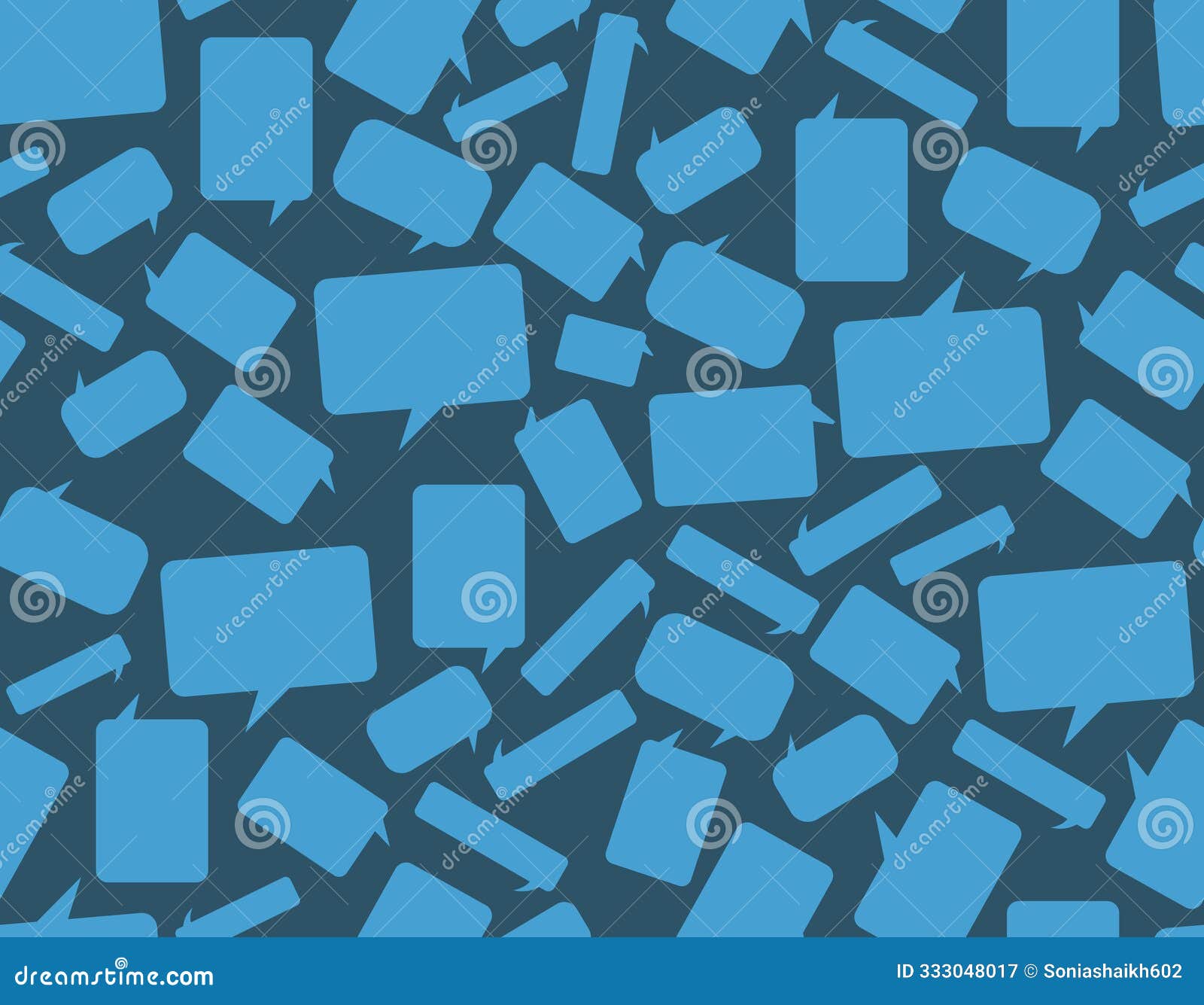 Seamless Blue Speech and Thought Bubbles Pattern of Various Sizes and ...